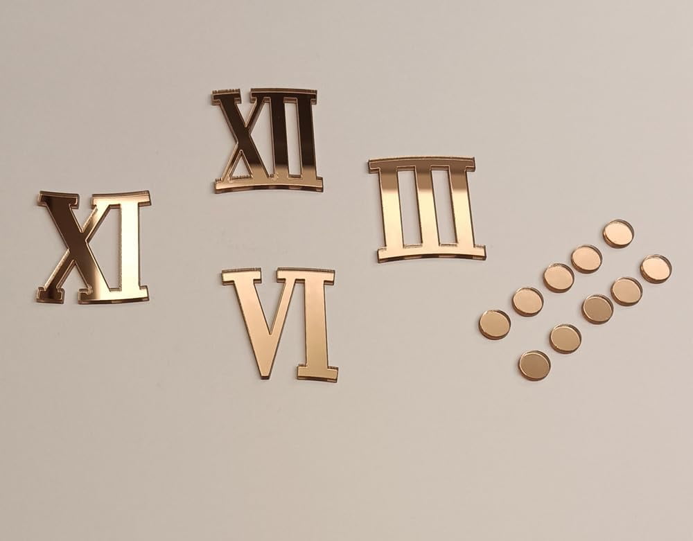 Set of 2 Roman Acrylic Numbers (Numerals) with Round Dots,Mirrored Self ...
