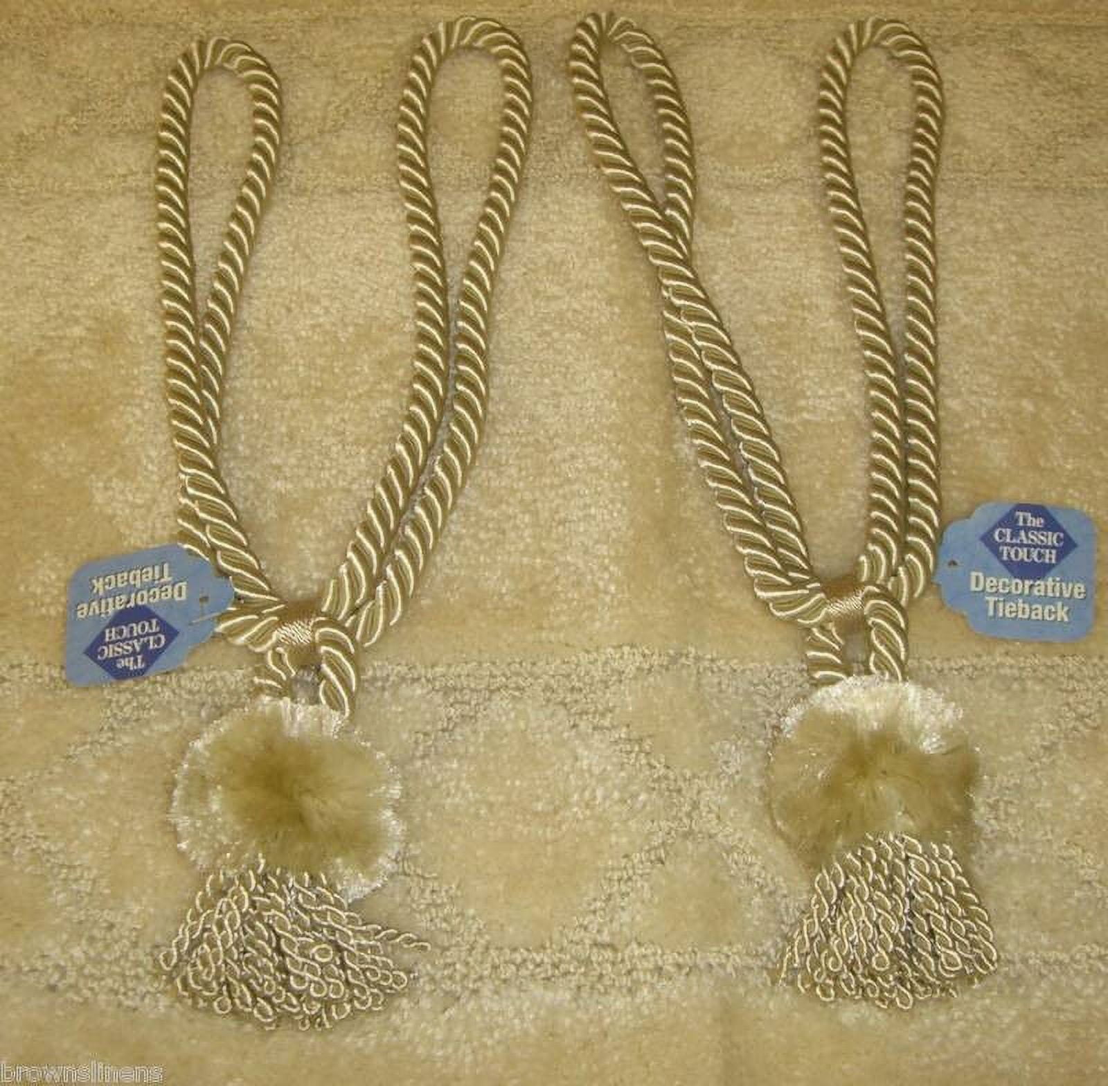 Set of 2 Rope Cord Curtain Tiebacks with Tassel, Cream - Walmart.com