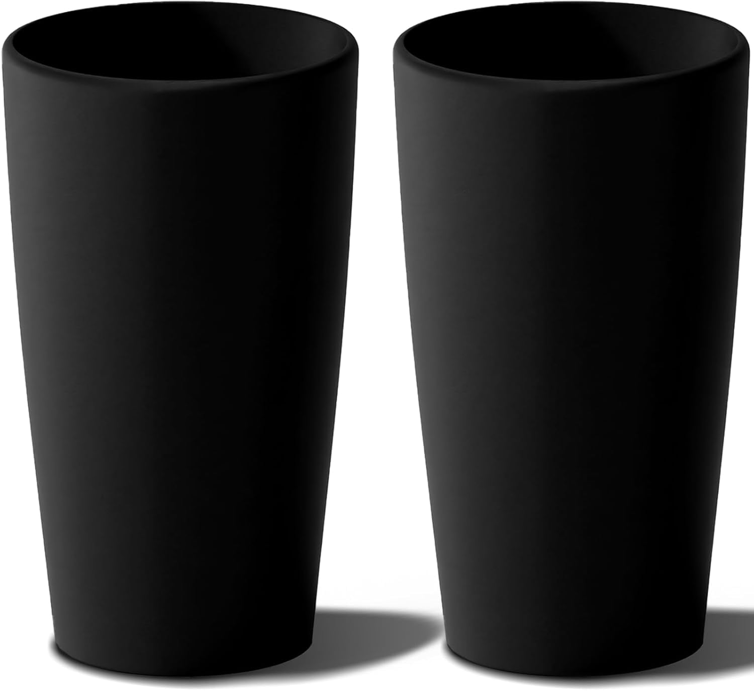 Set of 2 Round Tall Planters 22 Inch, Large Planter for Indoor Outdoor ...