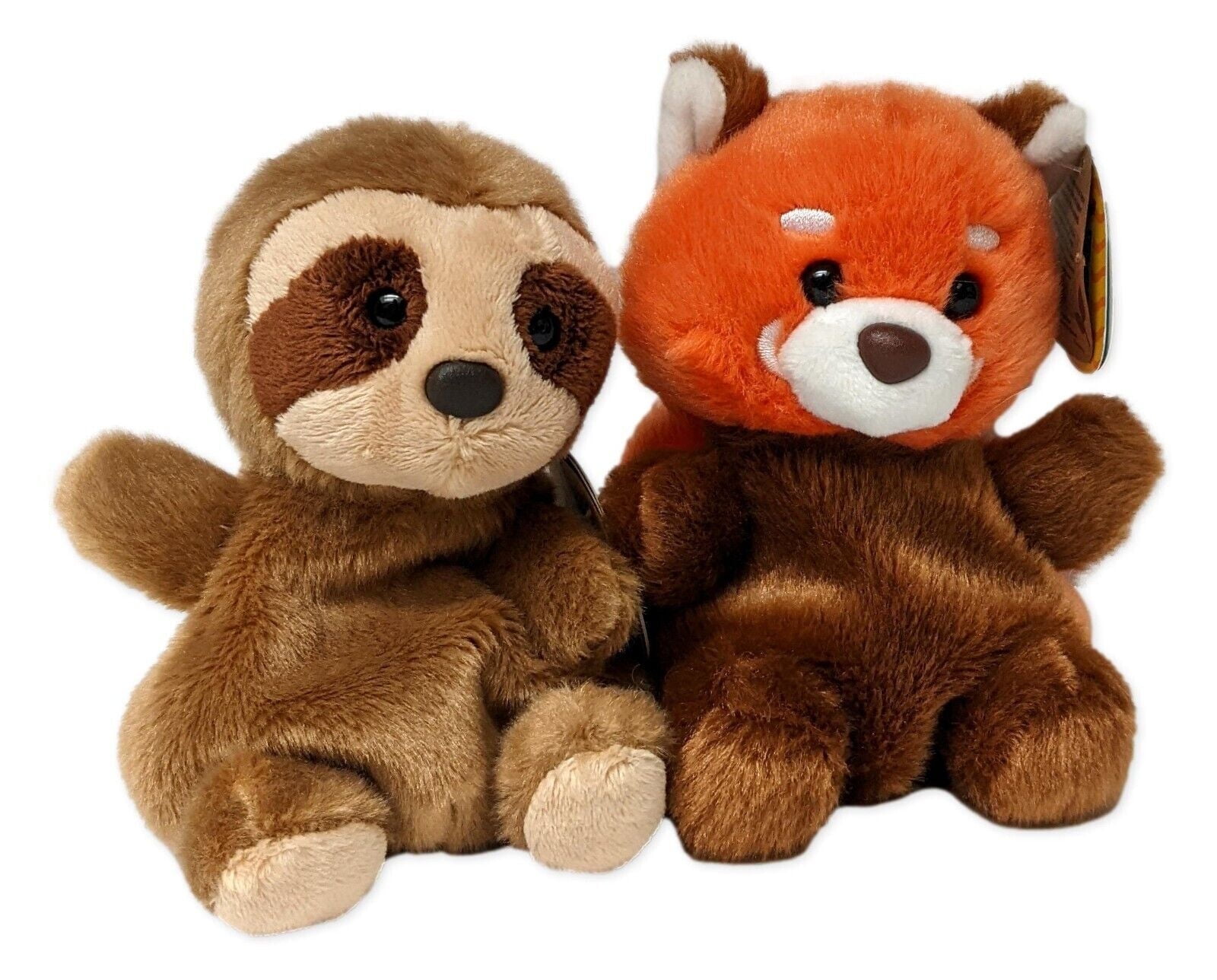 Set of 2 SLOMO SLOTH & REI RED PANDA Palm Pals 5" Stuffed Animal Plush ...