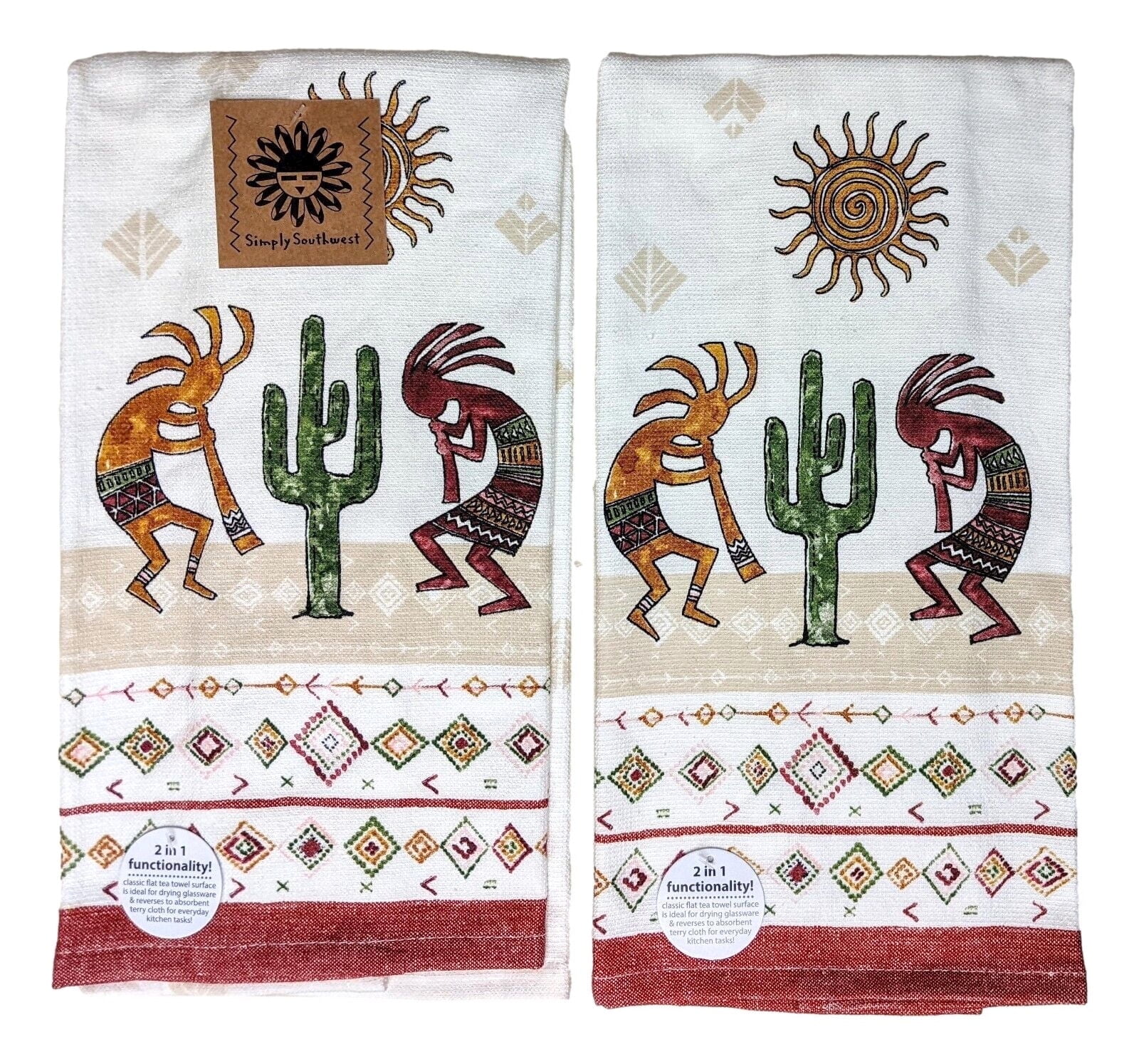 Kay Dee Designs Flute Duo Kokopelli Terry Kitchen Towels, 2 Count ...