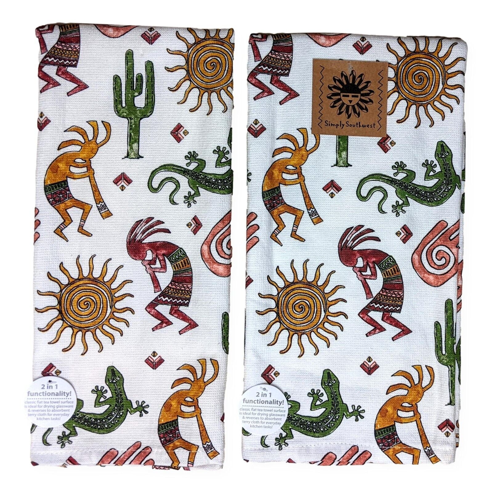 Kay Dee Designs SUNDANCE Decorative Kokopelli Terry Kitchen Towels, Set ...