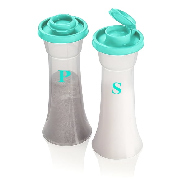 【Set of 2 Salt & Pepper Shakers】Large Plastic Seasoning Containers with ...
