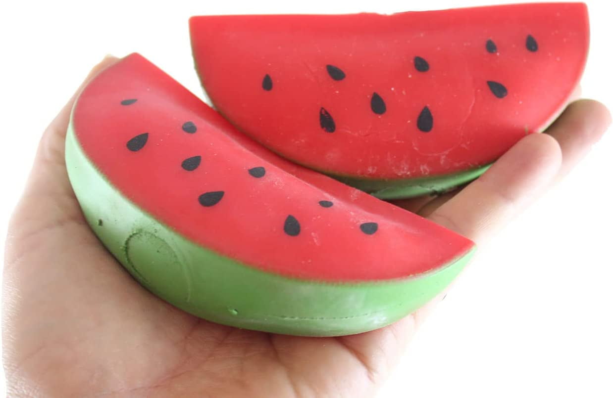 Set of 2 Sand Watermelon - Moldable Sensory, Stress, Squeeze Fidget Toy ...