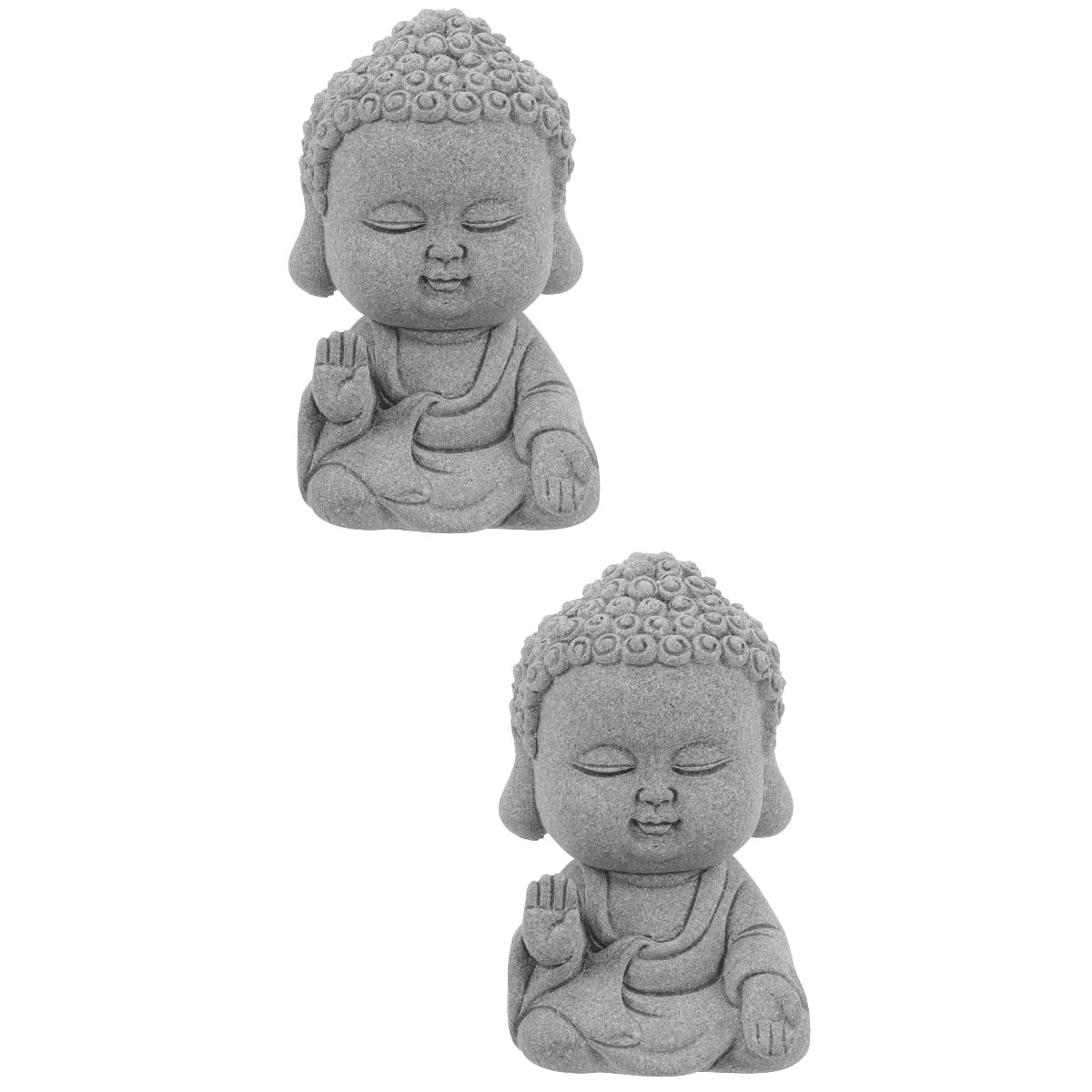 Set of 2 Sandstone Craft Buddha Statues Small Bodhisattva Outdoor ...