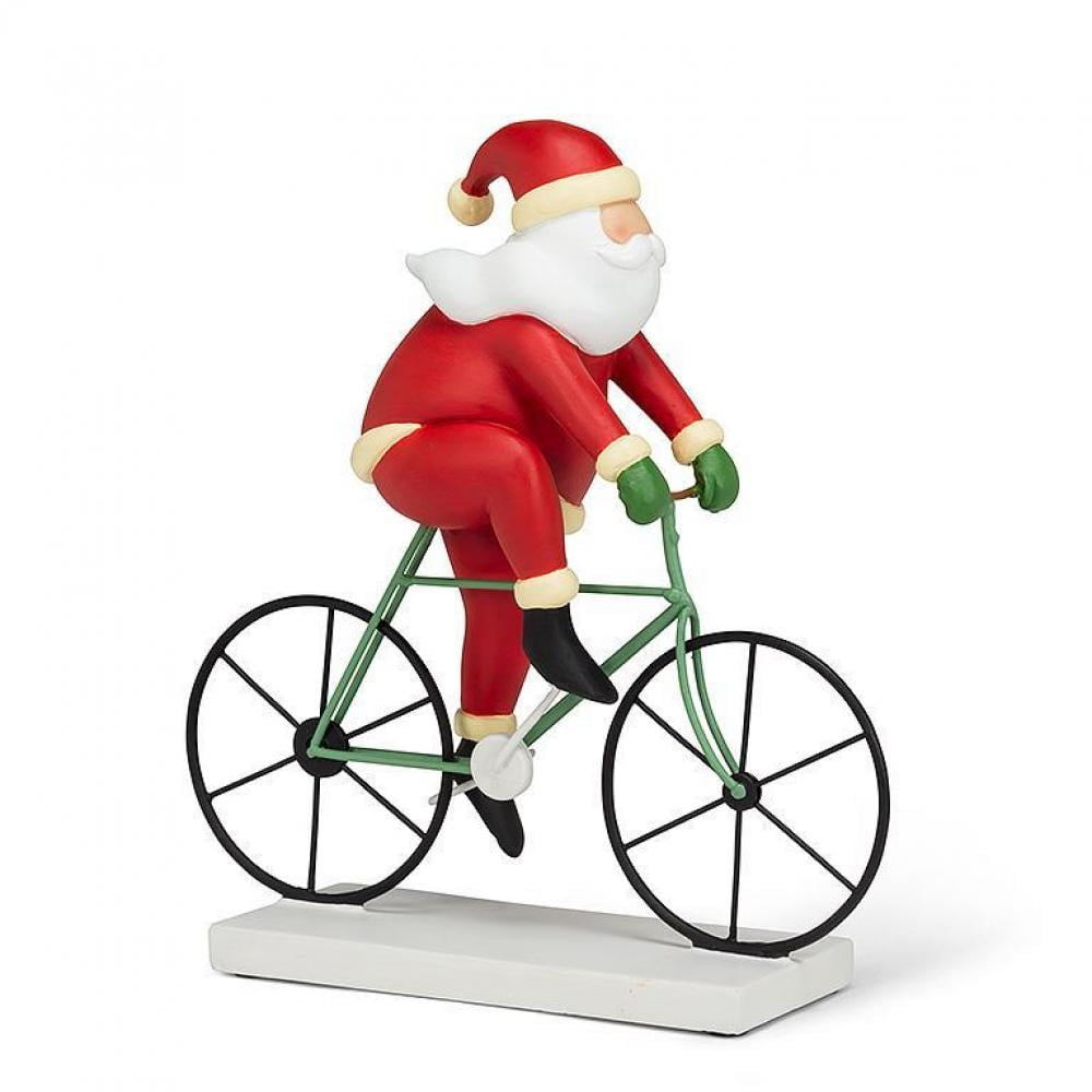 Set of 2 Santa Rides A Bike Figurine - Walmart.com