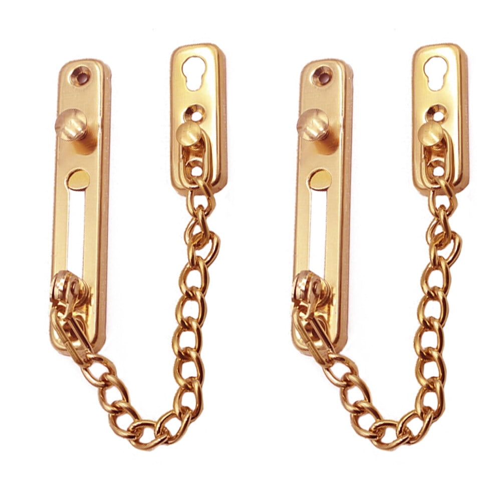Set of 2 Security Door Chain Anti Theft Lock Wadding Brightness ...