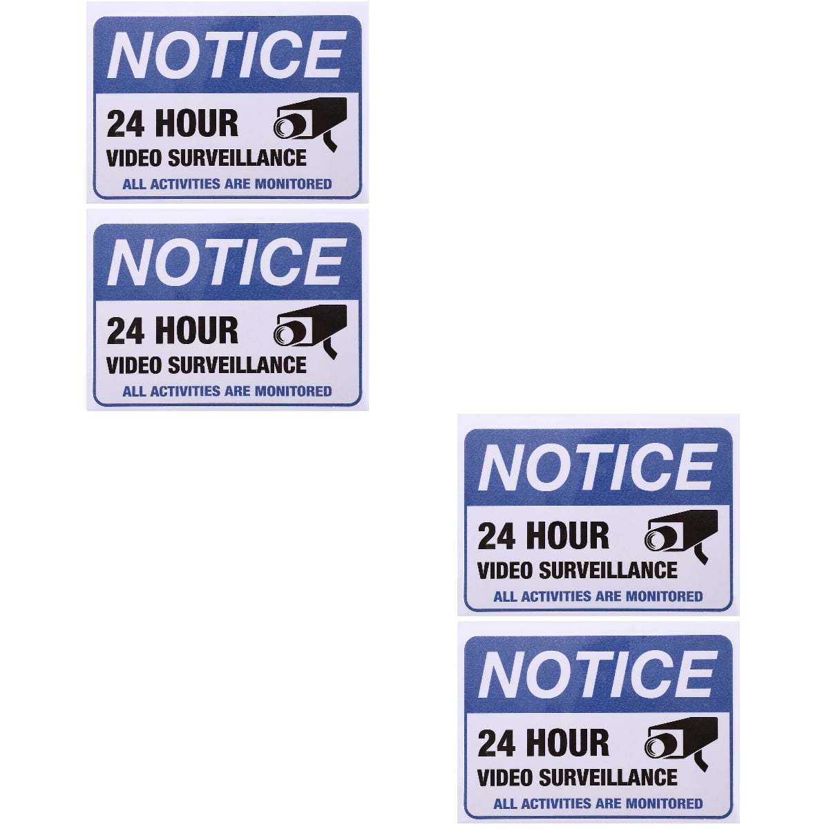 Set of 2 Security Stickers Video Surveillance Decals Logo Alarm Blue ...