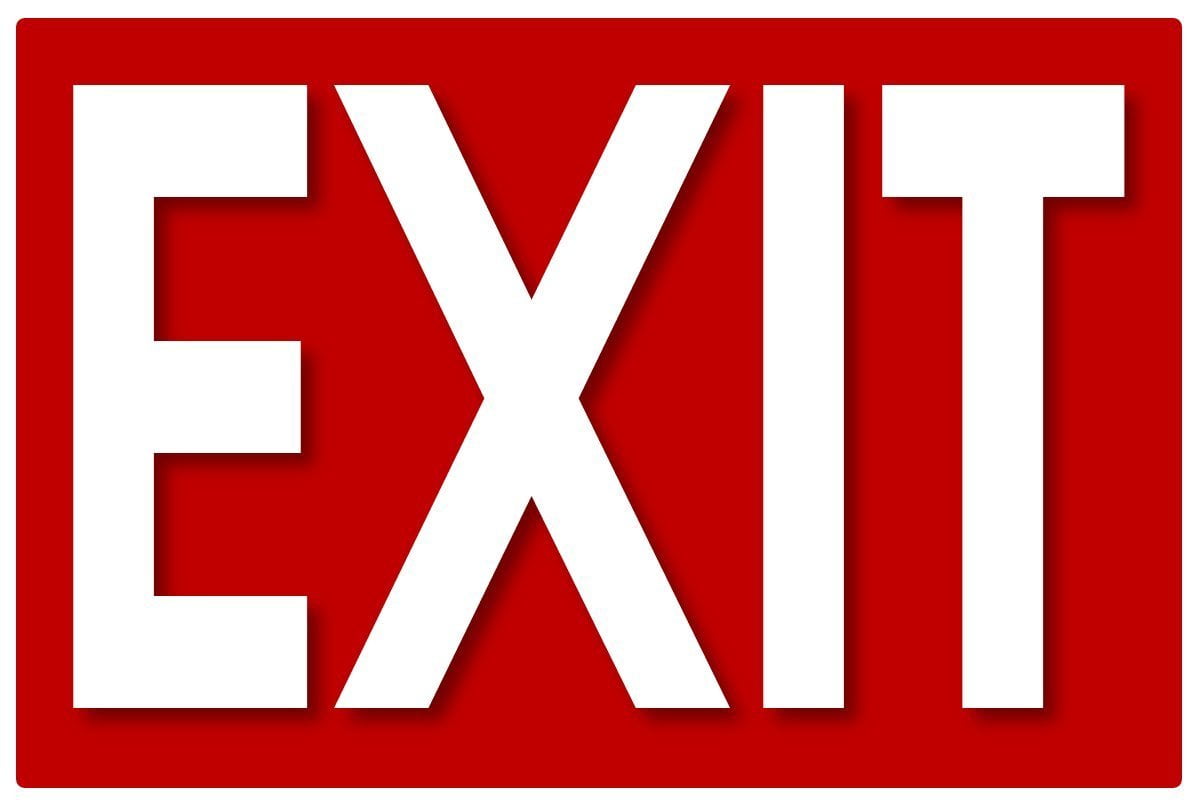 Set of 2 Self Adhesive Exit Signs, 7.25 by 11 Inches Decal Stickers ...