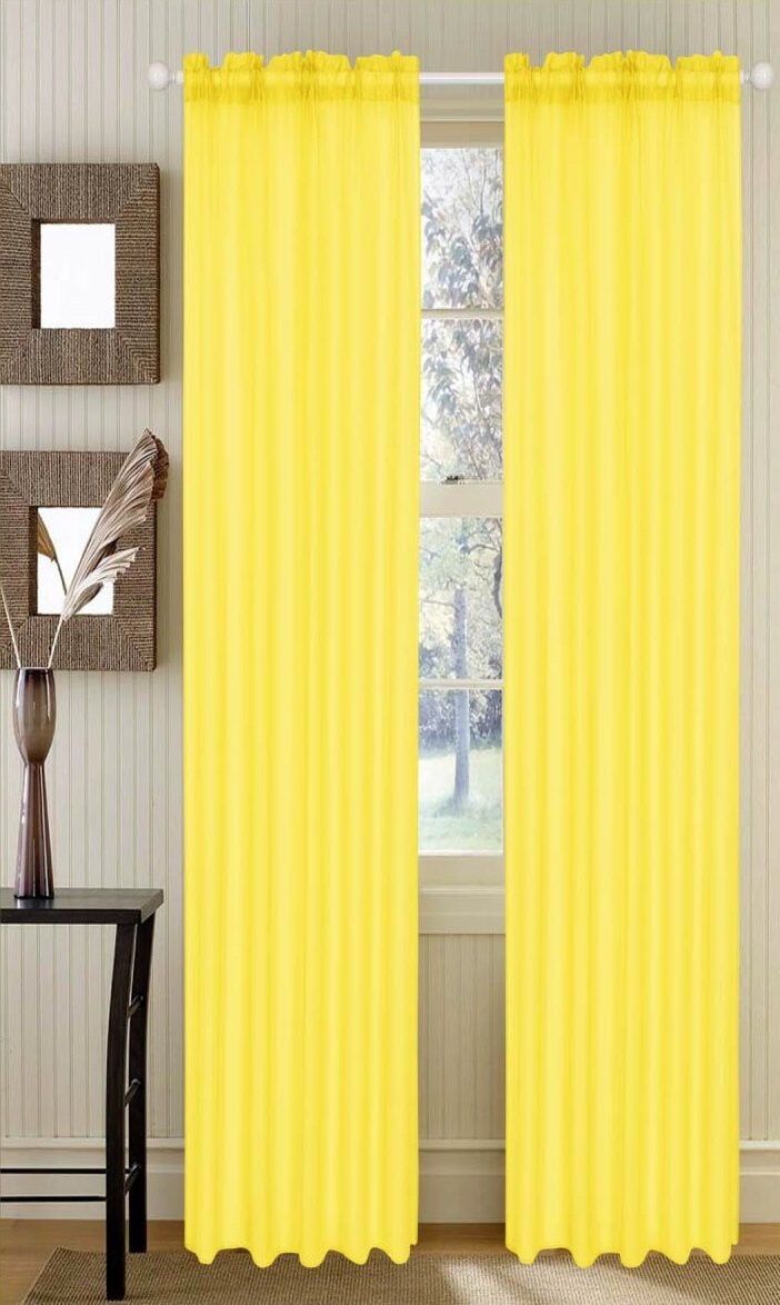 Set of 2 Sheer Voile Window Curtain Panels, 84" Long - Walmart.com