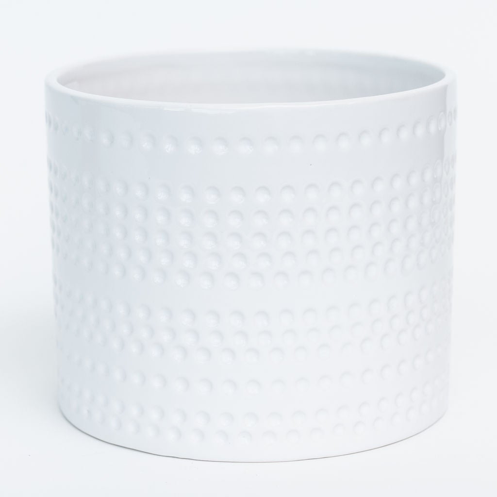 Set of 2 Shiny White Dotted Planter - Walmart.com