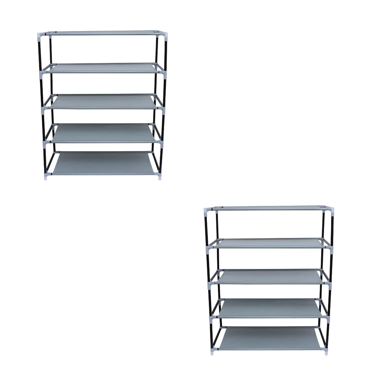 Set of 2 Shoe Rack Vertical Shoebox Easy to Assemble Simple Design ...