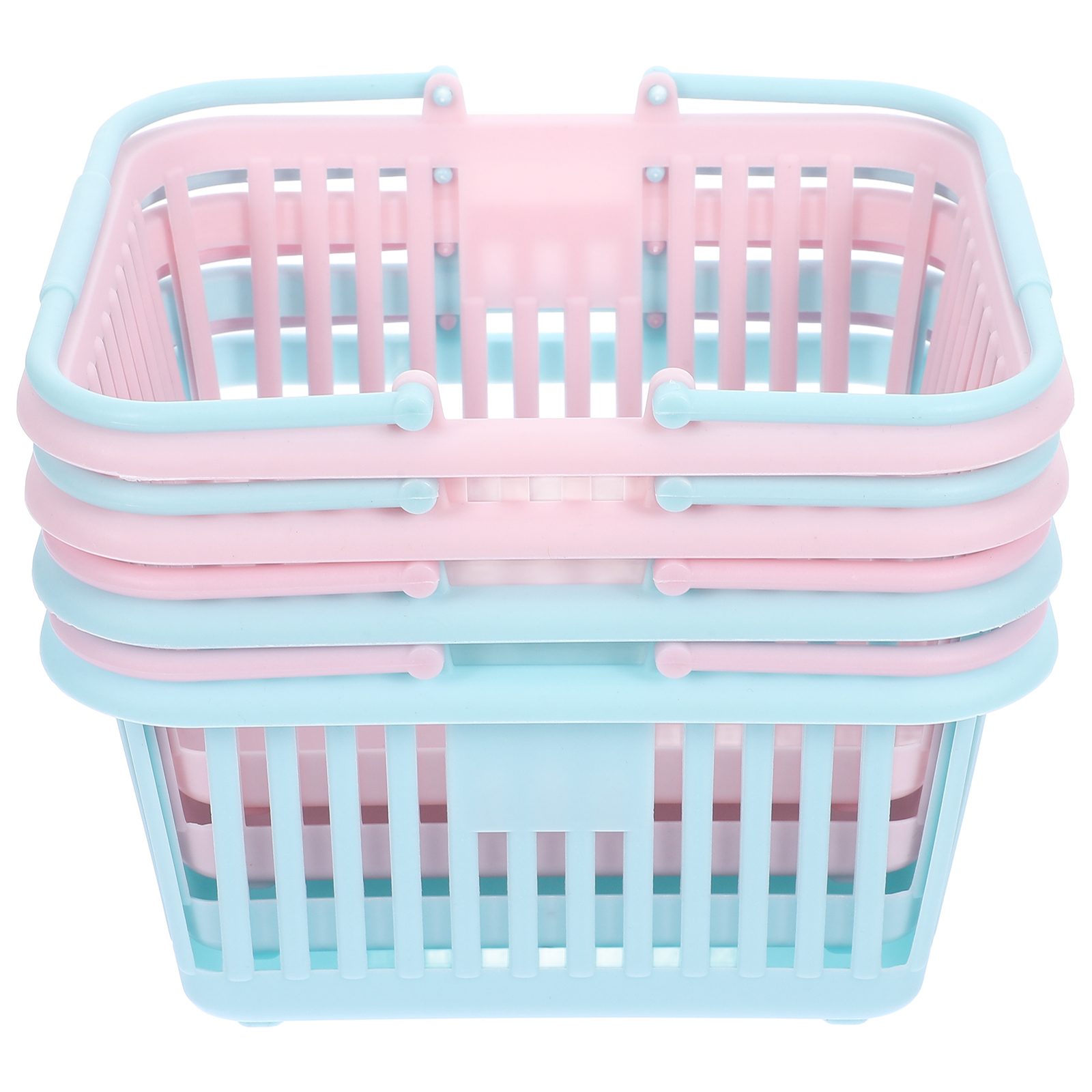 Set of 2 Shopping Basket Small Plastic Baskets Storage Carts Child ...