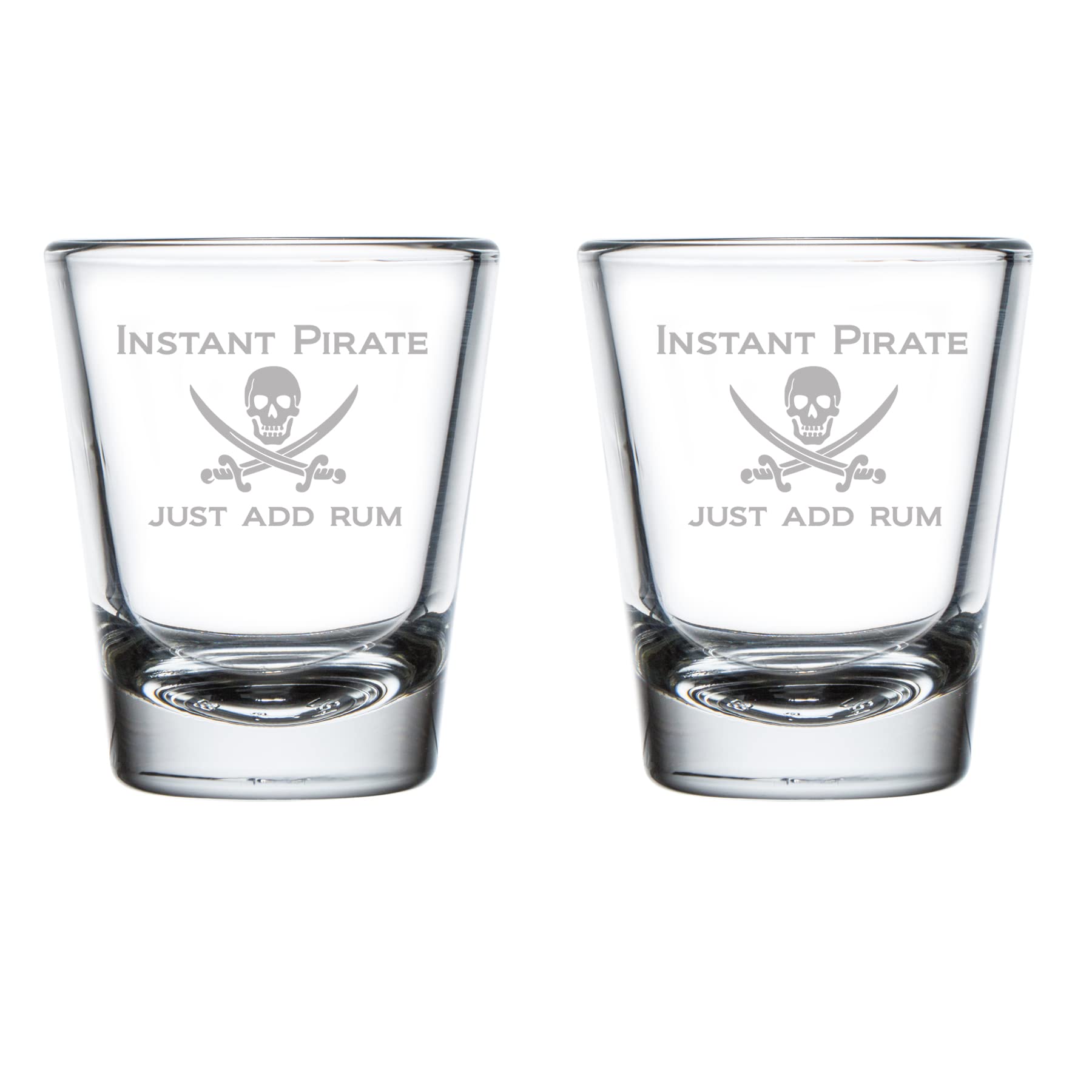 Set of 2 Shot Glasses 1.75oz Shot Glass Funny Instant Pirate Just Add ...