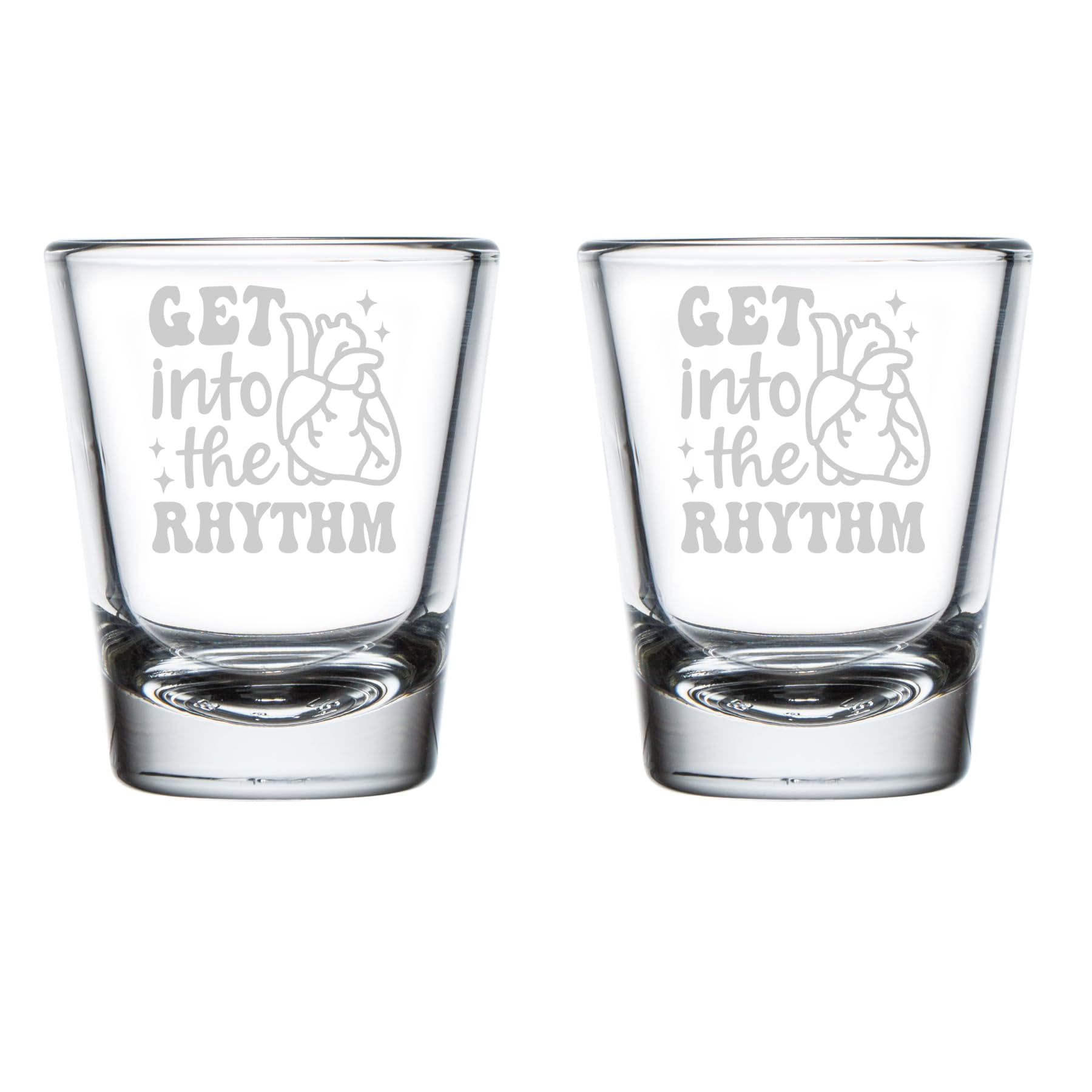 Set of 2 Shot Glasses 1.75oz Shot Glass Gift Get Into The Rhythm ...