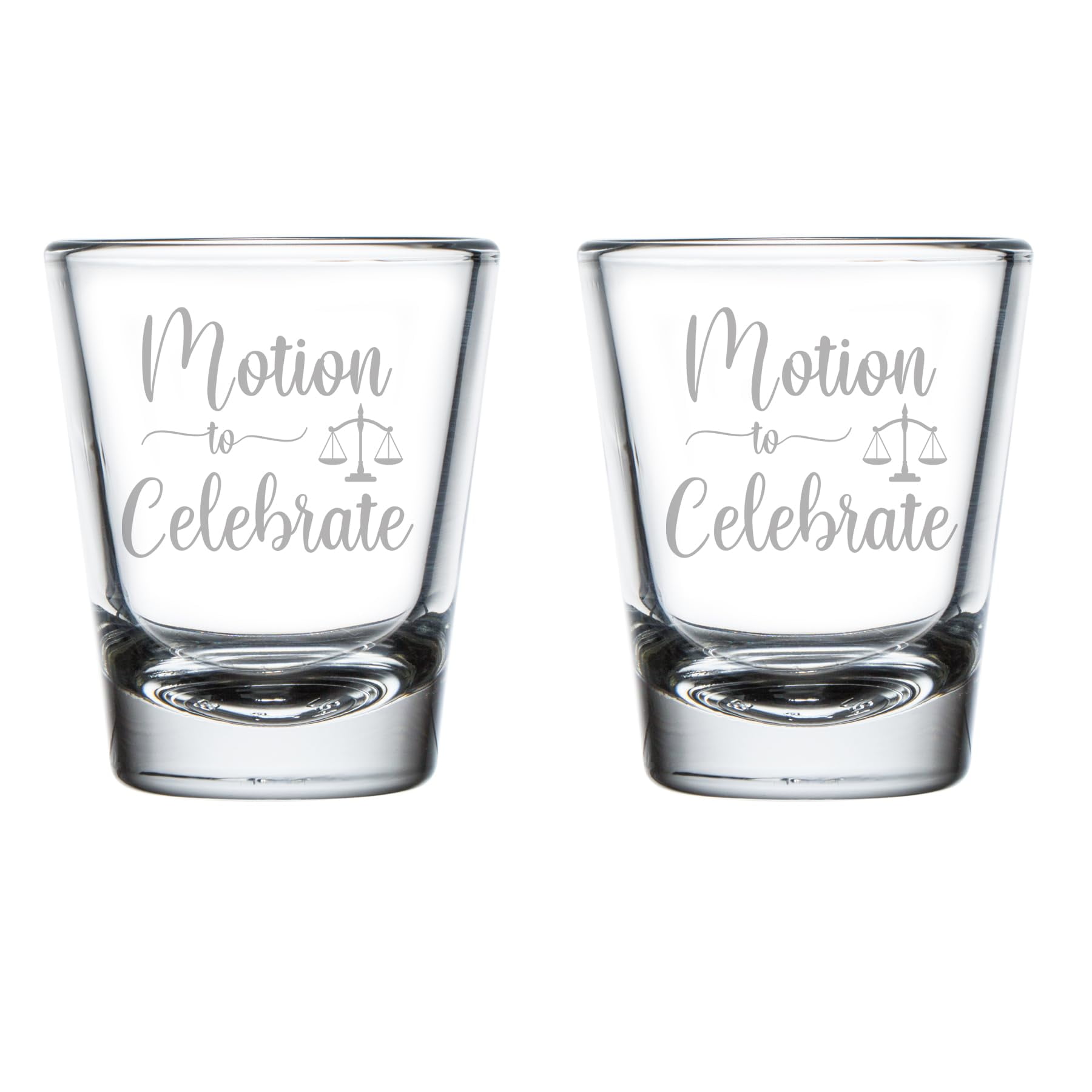Set of 2 Shot Glasses 1.75oz Shot Glass Gift Motion To Celebrate SCRIPT ...