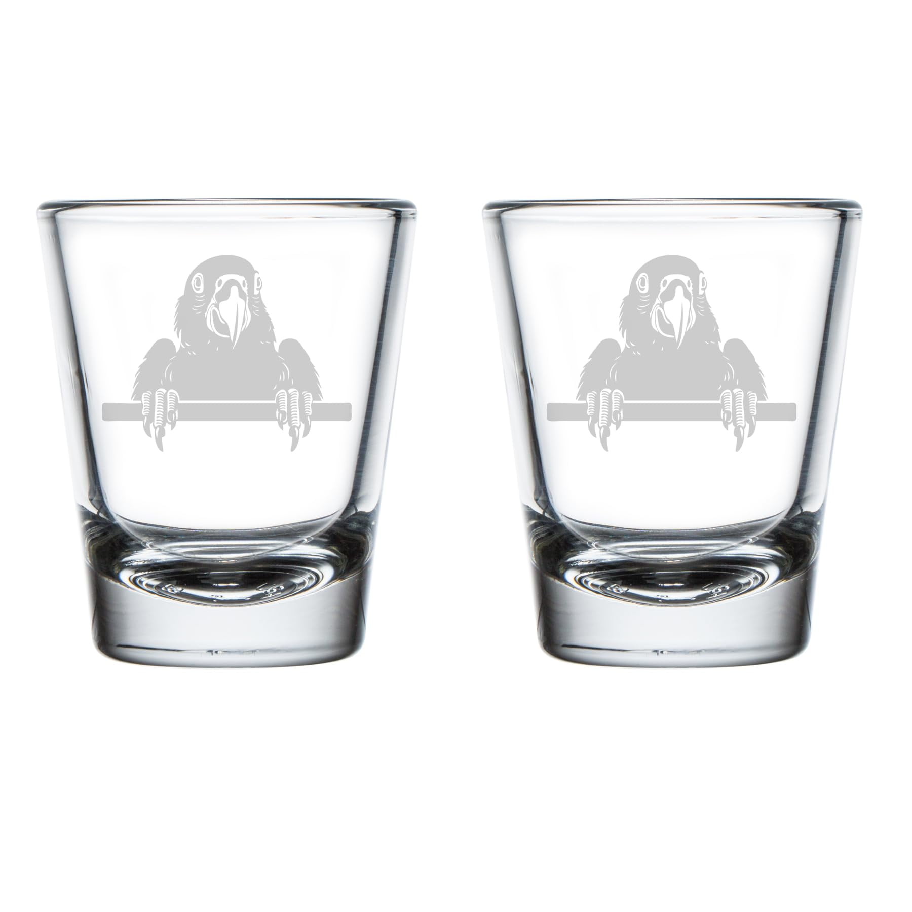 Set of 2 Shot Glasses 1.75oz Shot Glass Gift Peeking Parrot Bird ...