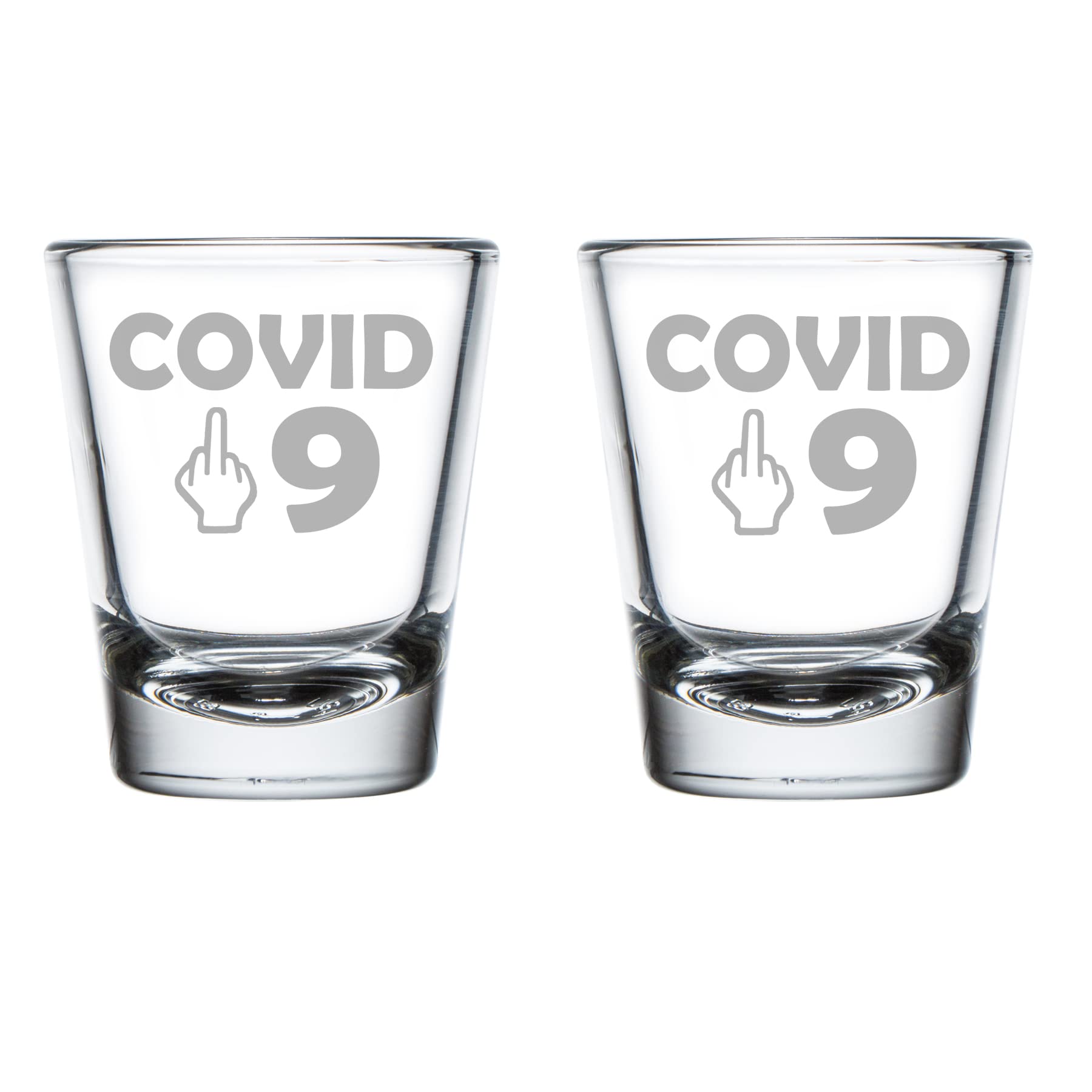 Set of 2 Shot Glasses Glass Funny Quarantine Middle Finger - Walmart.com