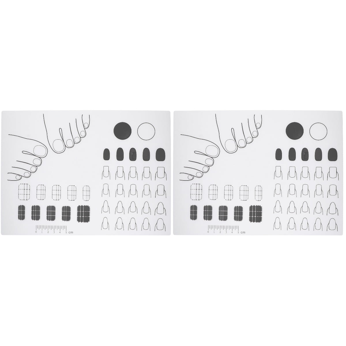 Set of 2 Silicone Manicure Pad Nail Art Practice Personal Design Mat ...