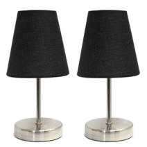 Simple Designs Gemini 2 Pack Mini Touch Lamp with Brushed Nickel Base ...