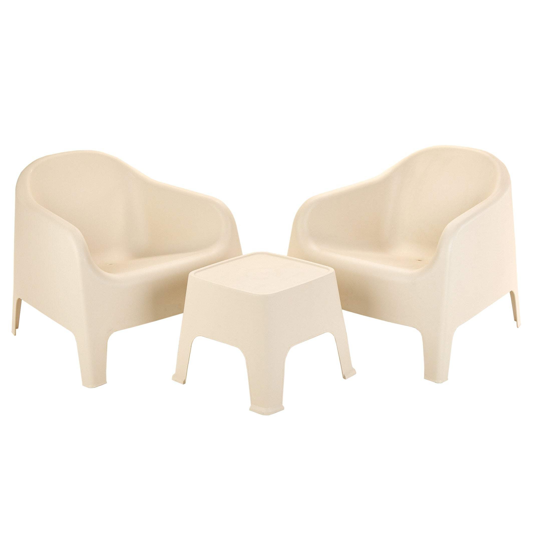 Skarpo Outdoor Furniture Set: 2 Armchairs & Sunset Patio Table for Lawn ...