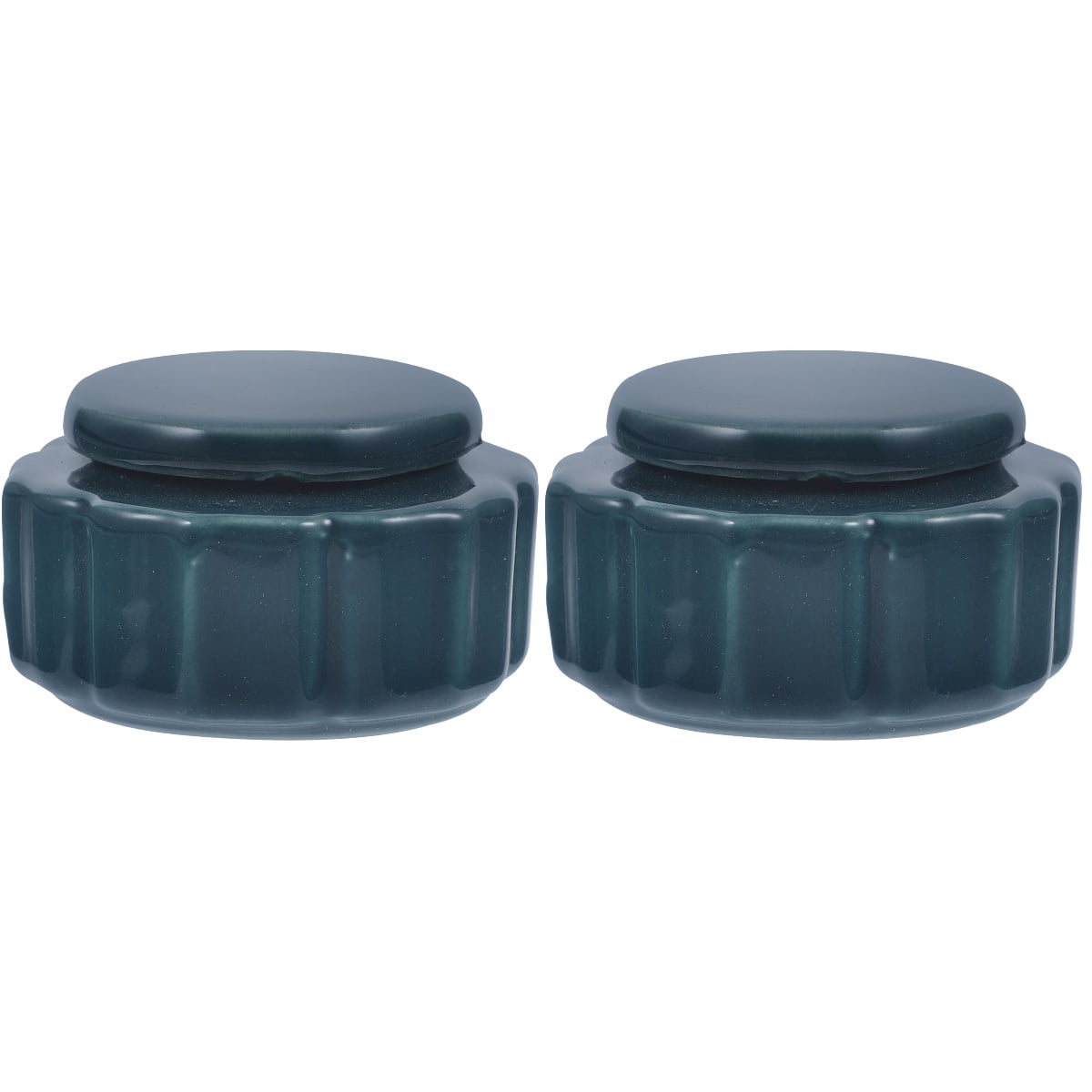 Set of 2 Small Jar Mini Storage Ceramic Medicine Containers with Lids ...