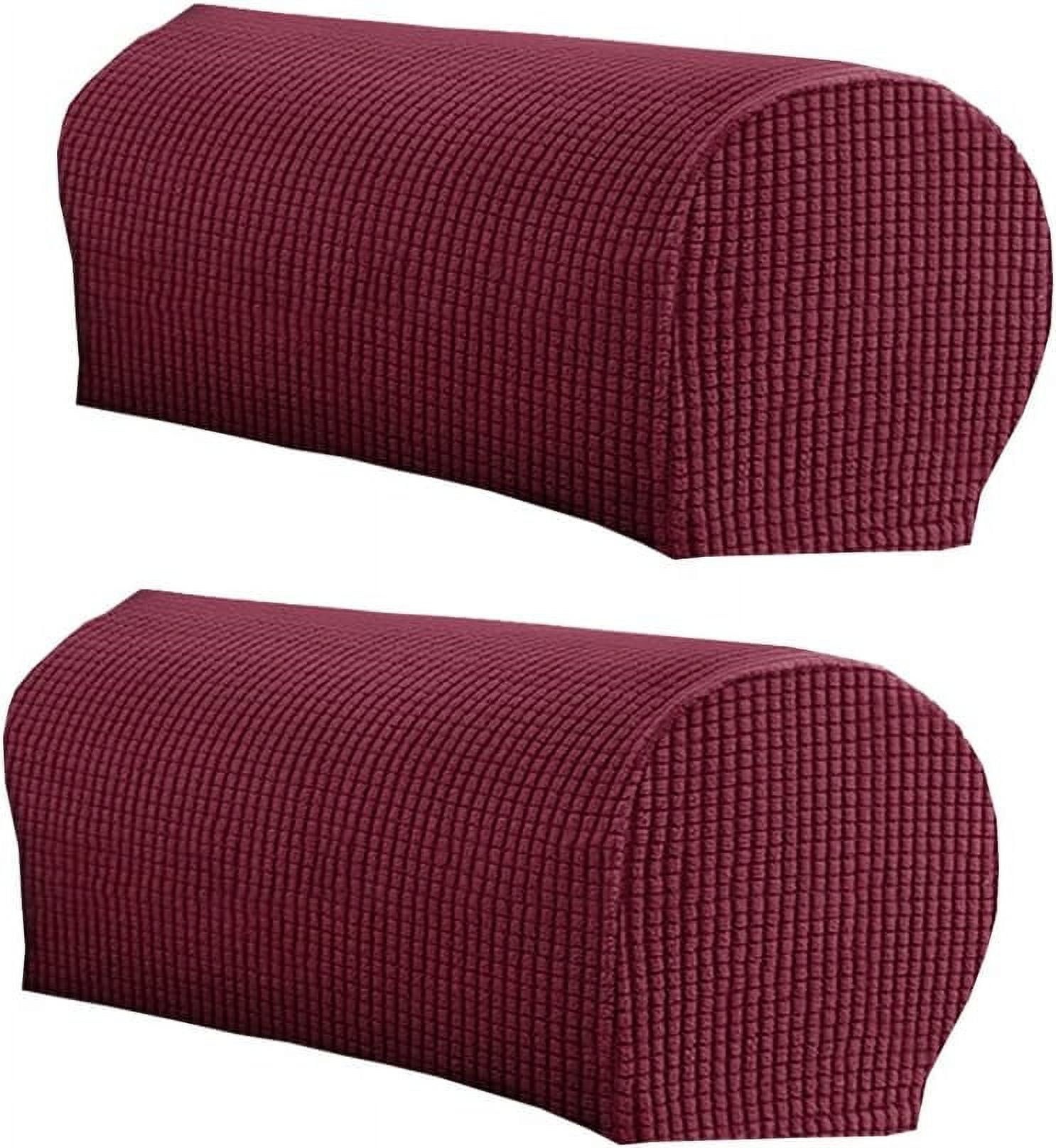 Set of 2 Sofa Armrest Cover, Soft Stretch Arm Cover for Recliners Sofas ...