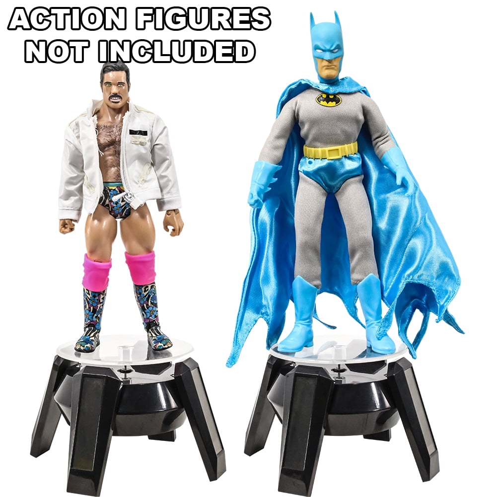Set of 2 Solar Powered Rotating Spinning Action Figure Displays ...