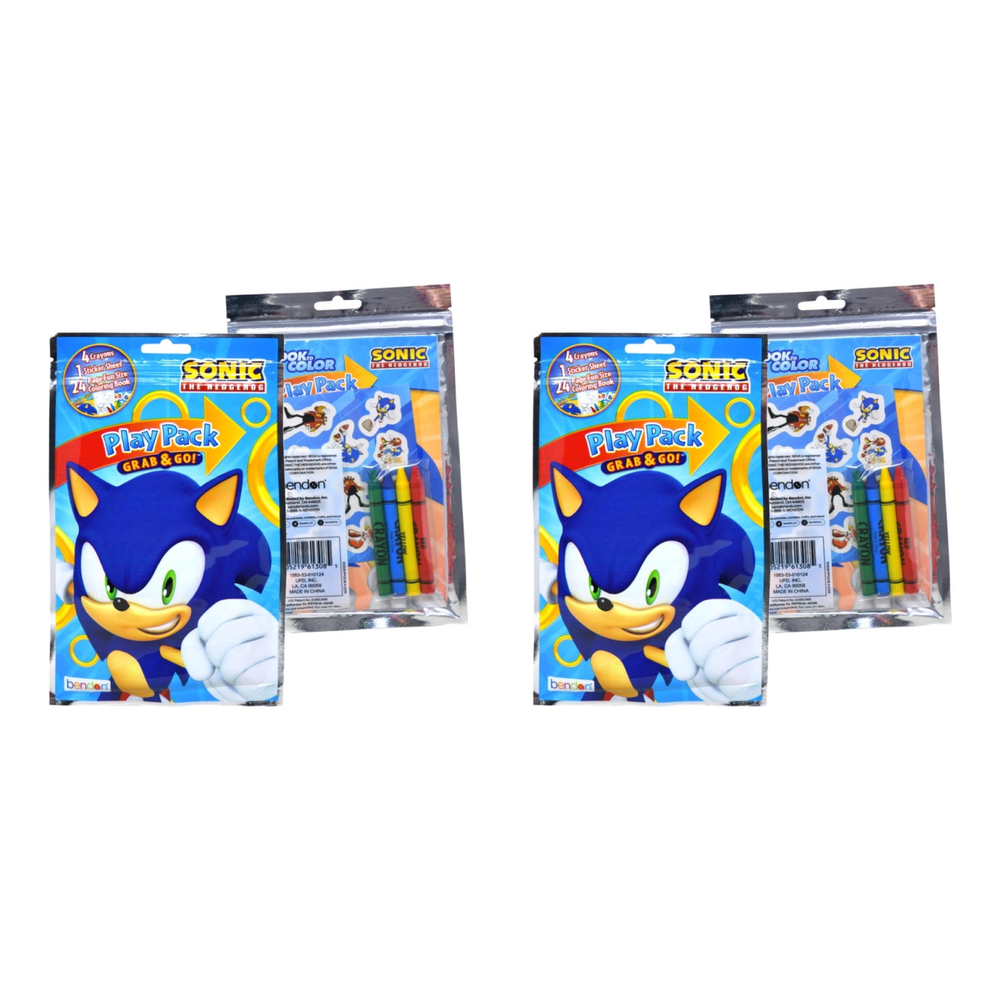 Set of 2 Sonic the Hedgehog Grab n Go Play Pack - Walmart.com