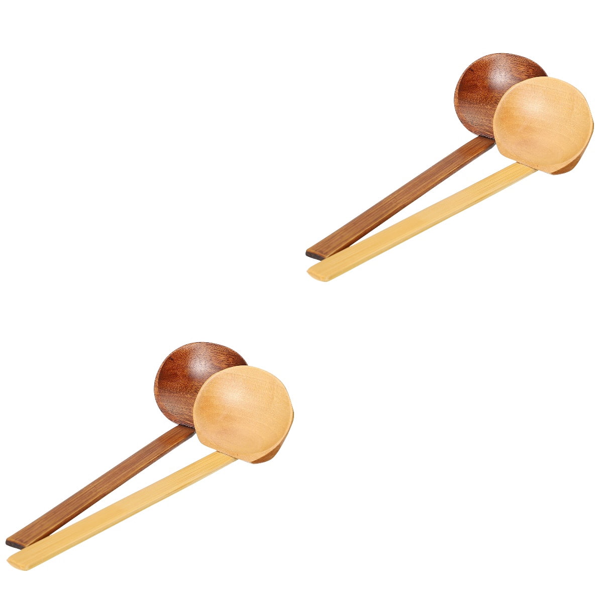 Set of 2 Soup Hot Pot Spoon Wooden Ladles for Kitchen Mini Smooth ...