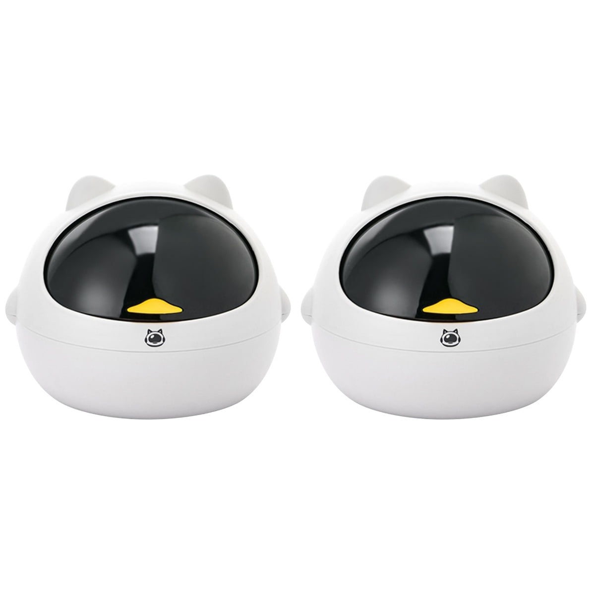 Set of 2 Space Cat Trash Can Cute Cartoon Shape Practical Office ...