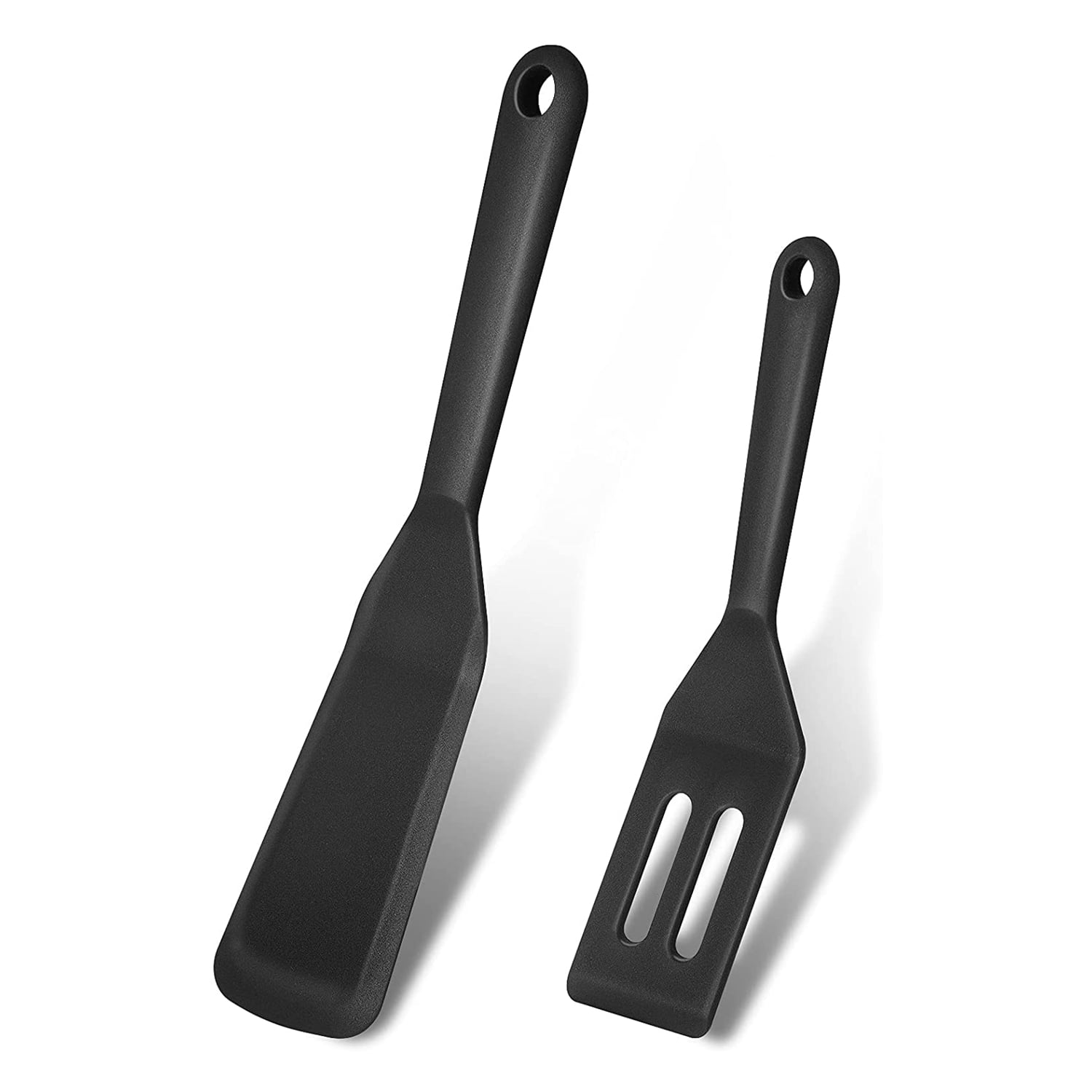 Set of 2 Silicone Spatulas, Heat-Resistant, Nonstick, Mini Slotted ...