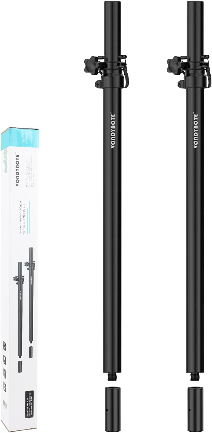 Set of 2 Speaker Pole for Subwoofer Height Adjustable Fits M20 Threaded ...