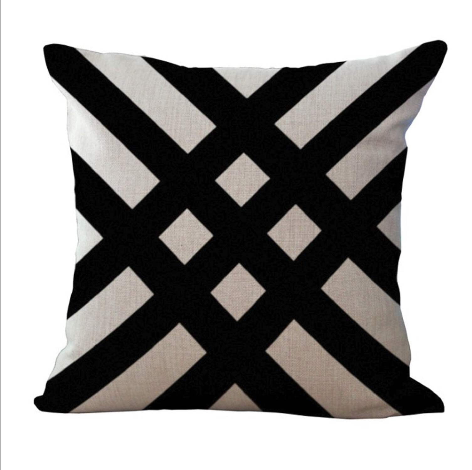 Set of 2 Square Geometric Pattern Throw Pillow (With or Without Inserts ...