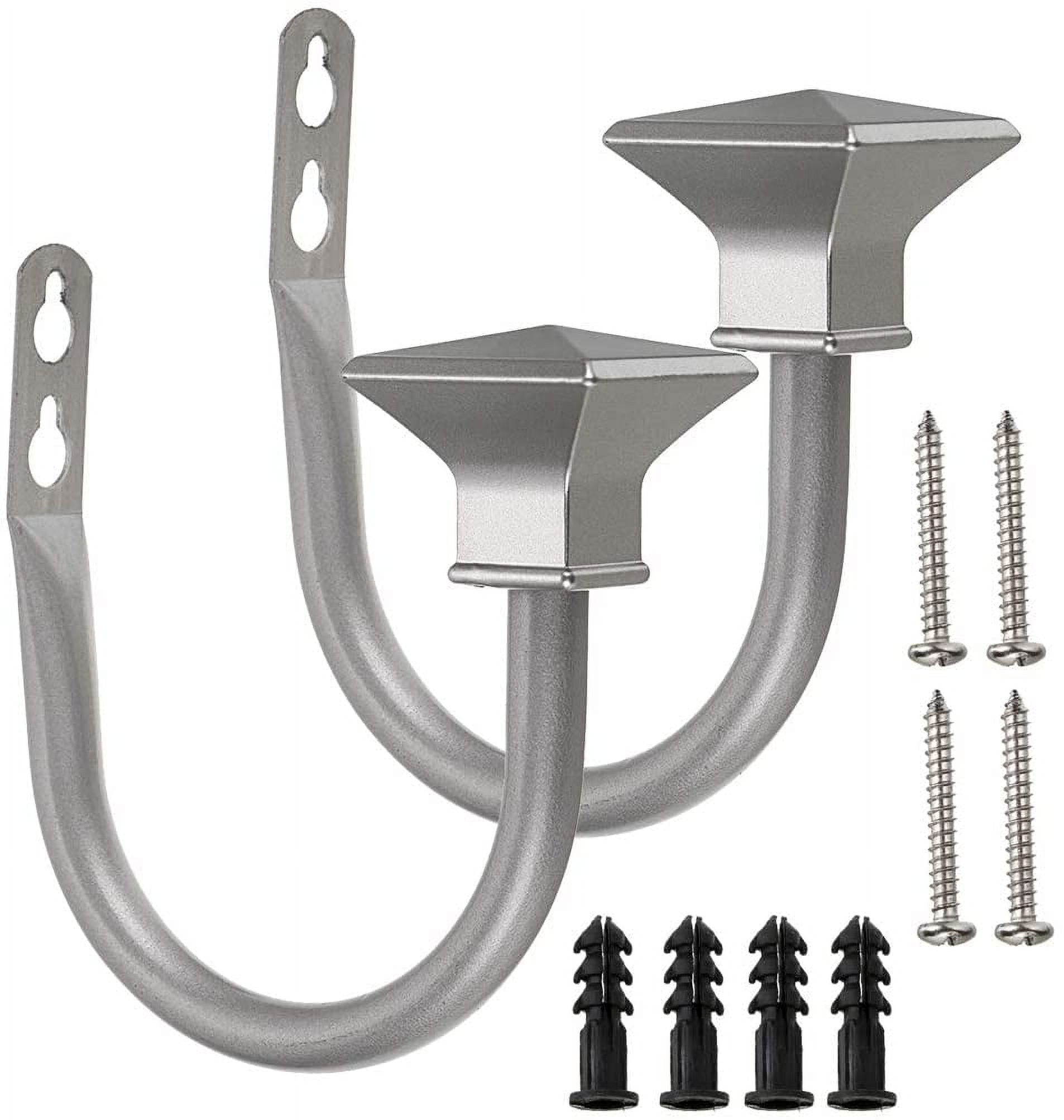 Set of 2 Square Metal Decorative Curtain Holdbacks, Wall Mounted Window ...