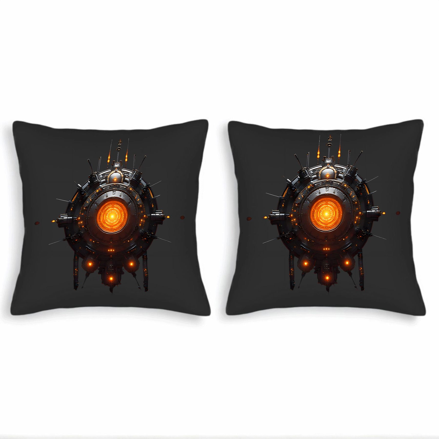Set of 2 Square Throw Pillow Covers 18x18in - Futuristic Design with ...