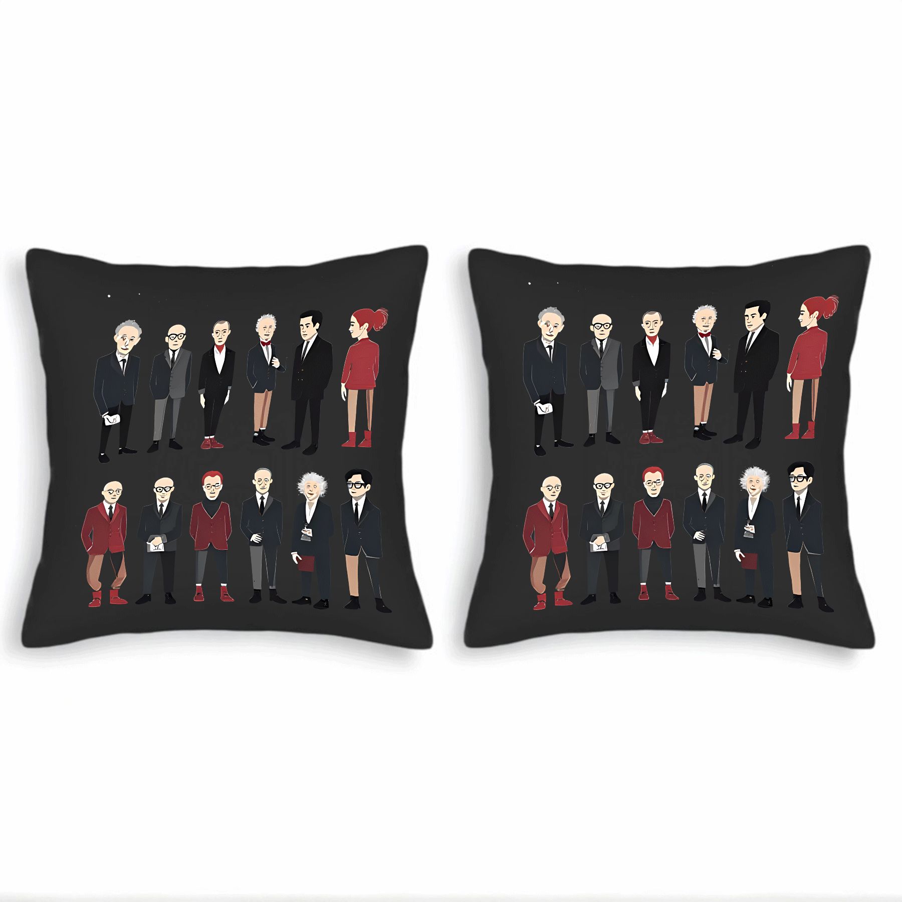 Set of 2 Square Throw Pillow Covers 18x18in - Playful Cartoon ...