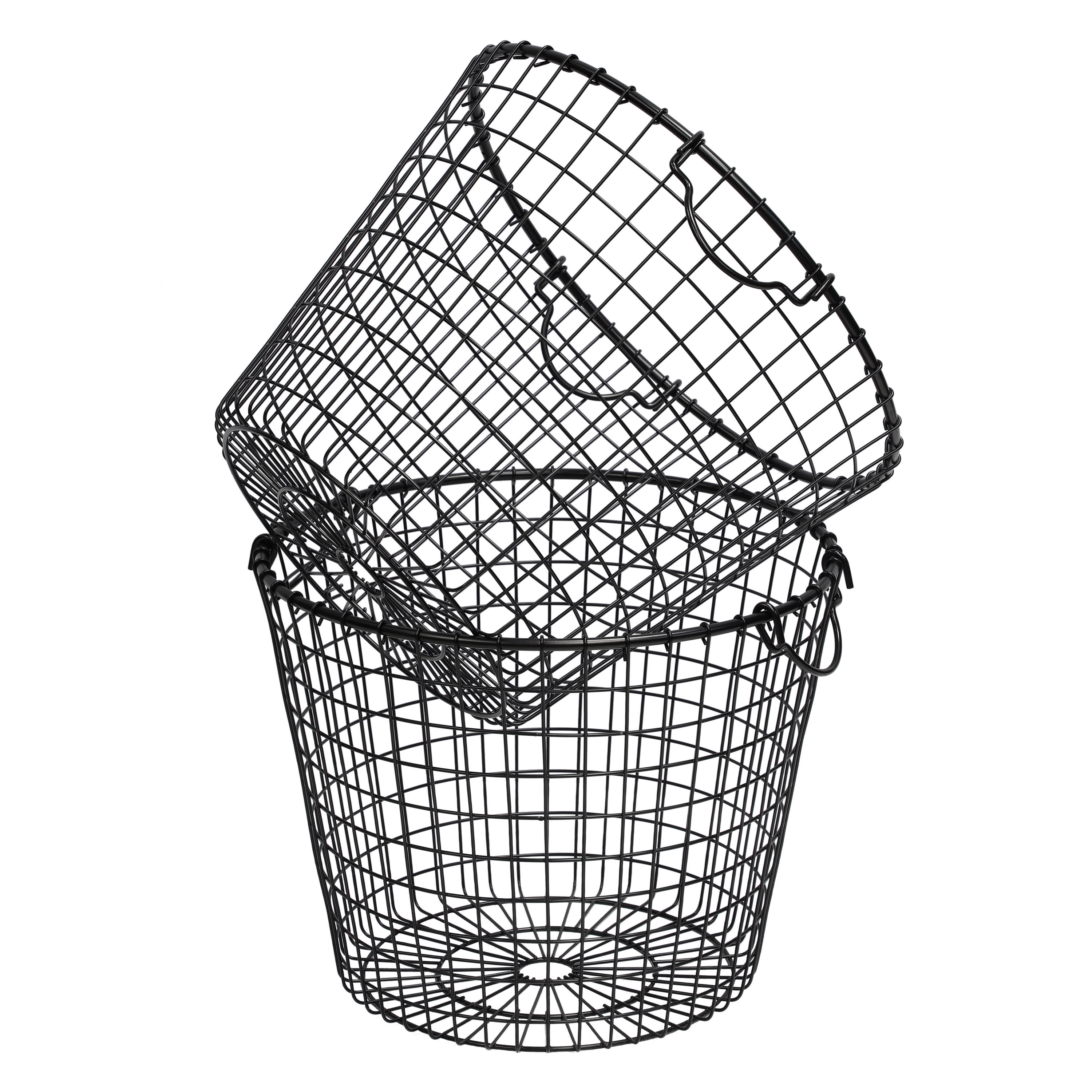 Set of 2 Stackable Metal Storage Baskets - Walmart.com