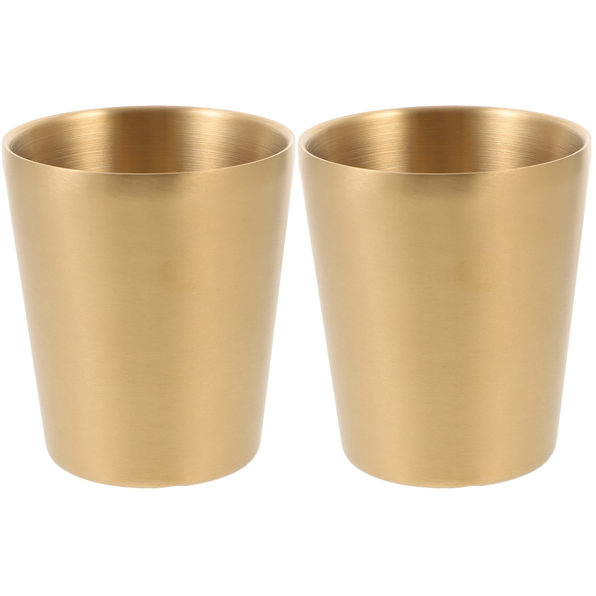 Set of 2 Stainless Steel Coffe Cups Coffee Shot Glasses Water Straight ...