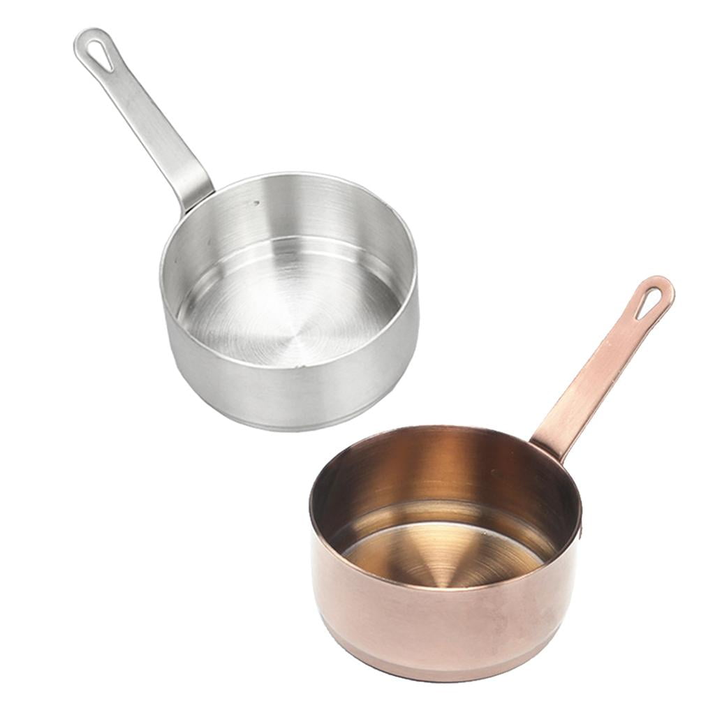 Set of 2 Stainless Steel Pan Nonstick Small Milk Pan 100ml - Walmart.com