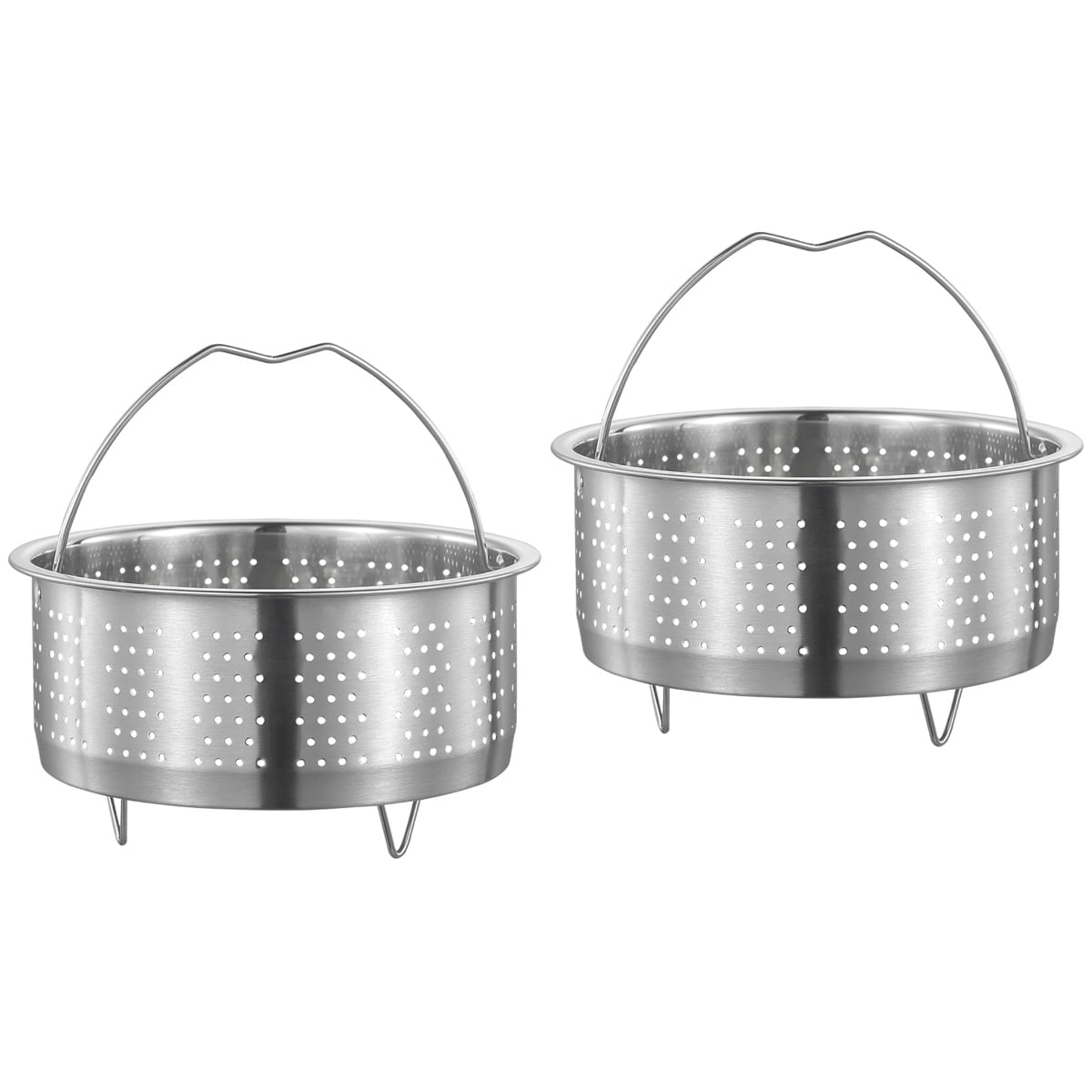 Set of 2 Stainless Steel Rice Steamer Strainer Air Fryers Drainable ...