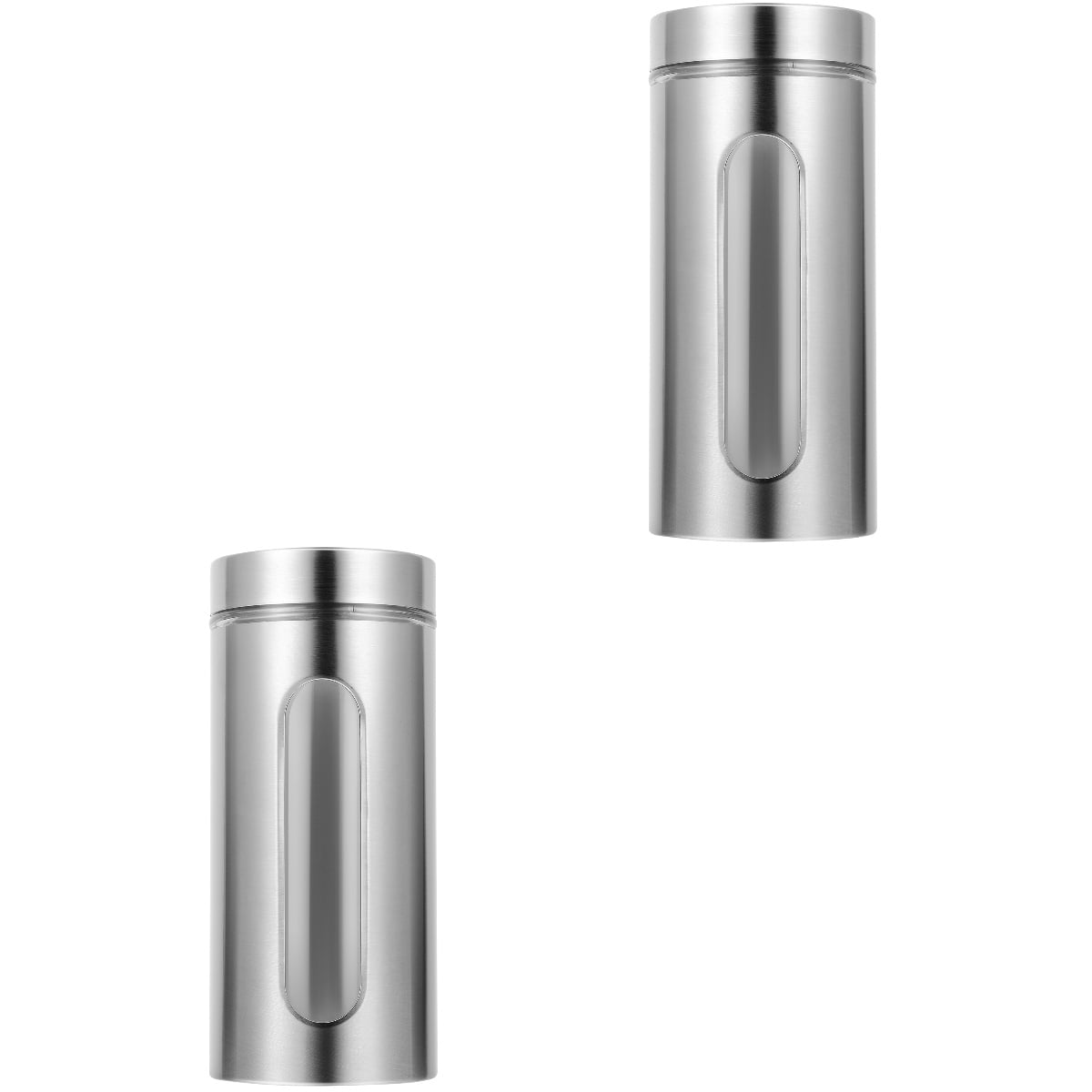 Set of 2 Stainless Steel Storage Tank Canister Basket with Lid Crisper ...