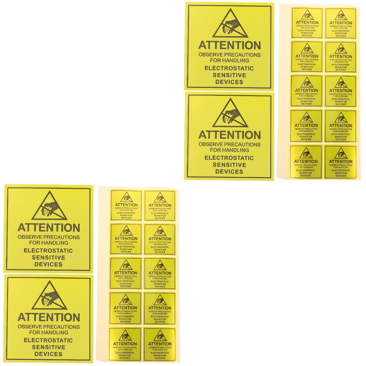 Set of 2 Static Anti-static Label Yellow Warning Sign Electronic ...