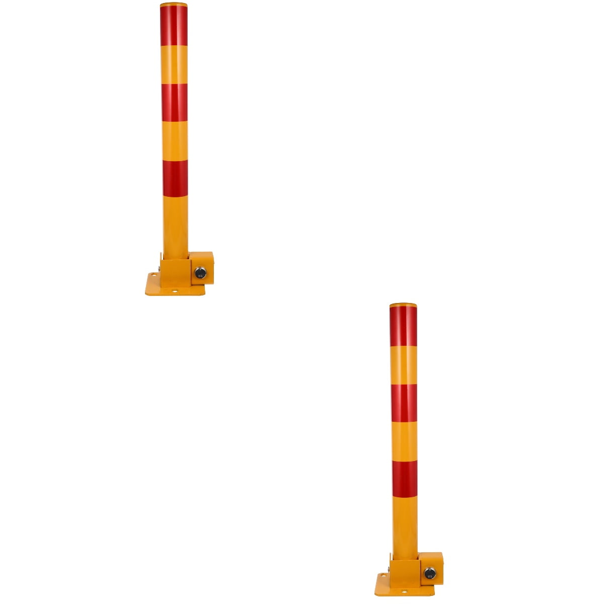 Set of 2 Steel Parking Barrier Parking Post Lock Parking Lot Bollard ...