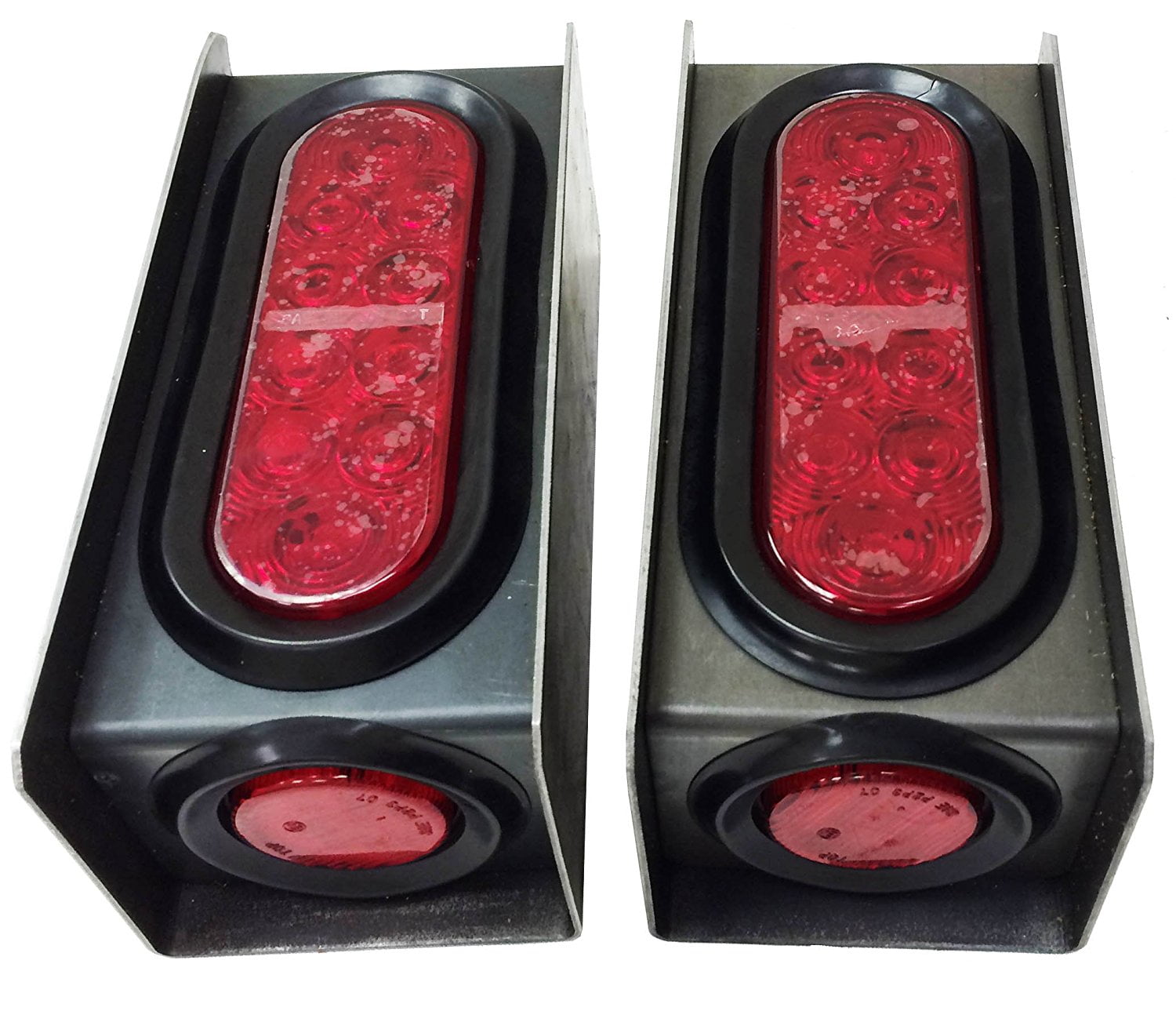 "Walmart Kit: 2 Steel Trailer Light Boxes with 6"" LED Oval Tail & 2 ...