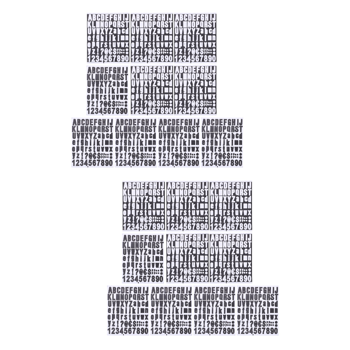 Set of 2 Sticker Letters for Crafts Number Stickers Blackout Badge ...