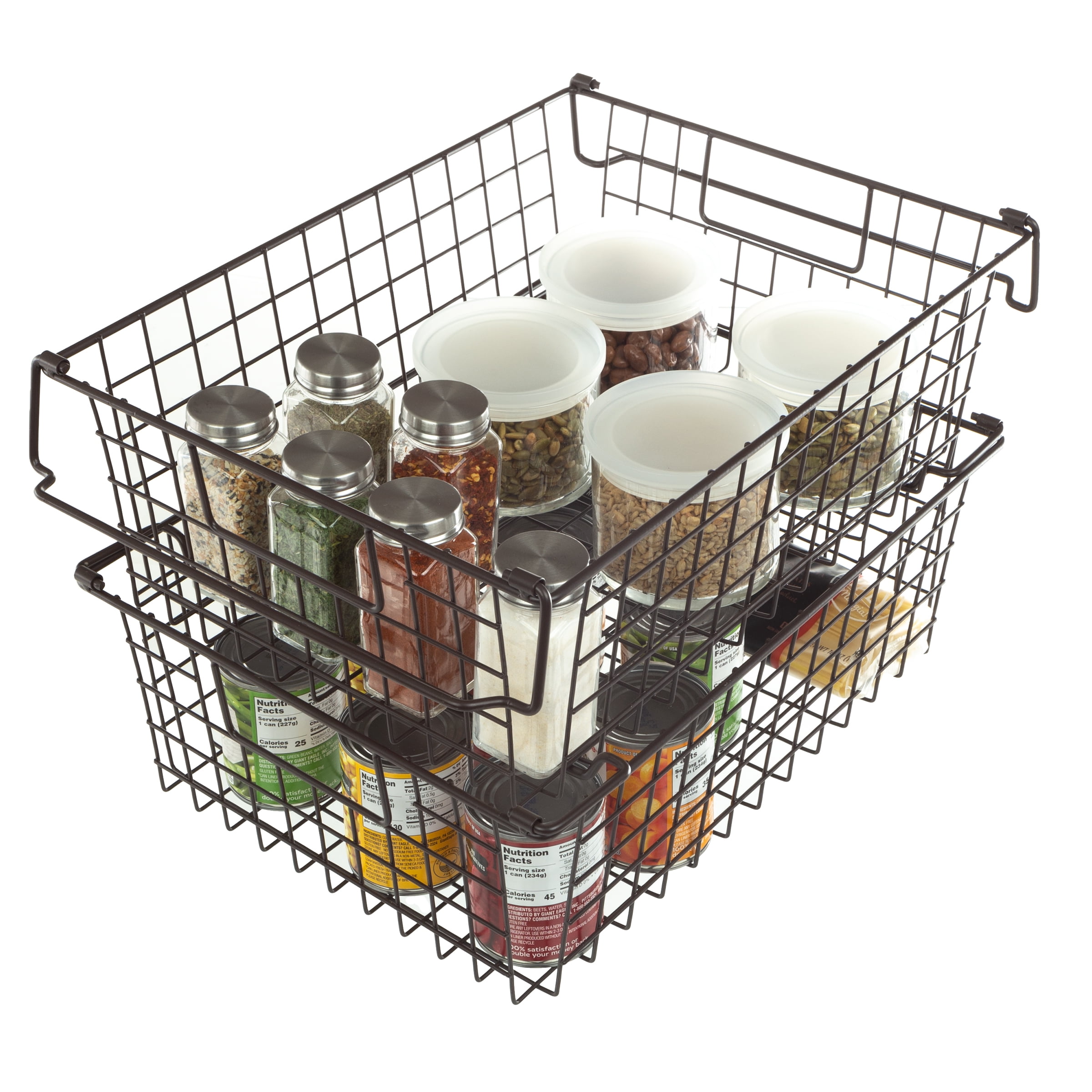 Set of 2 Storage Bins - Basket Set for Toy, Kitchen, Closet, and ...