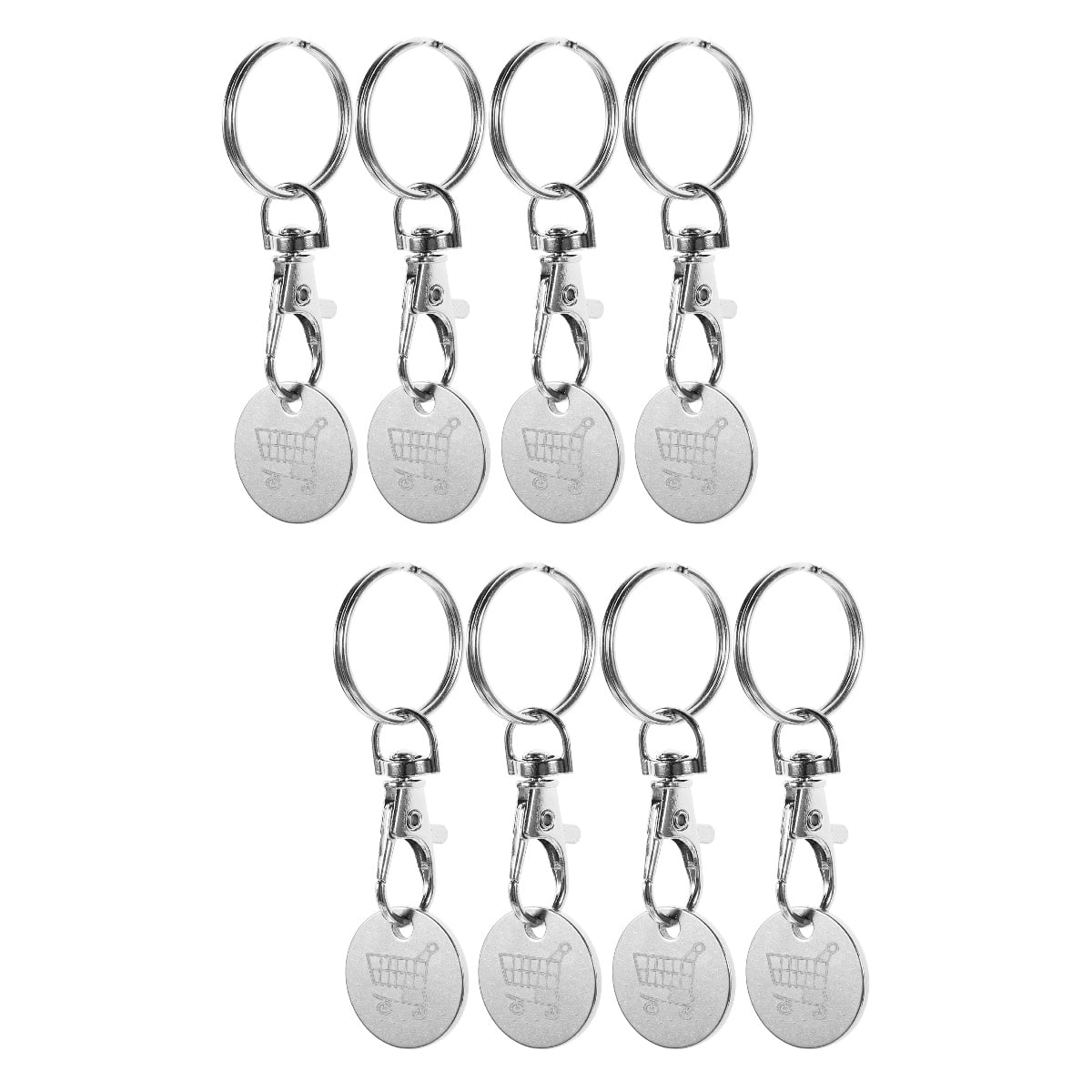 Set of 2 Supermarket Trolley Quarter Holder Keychain Shopping Tokens ...