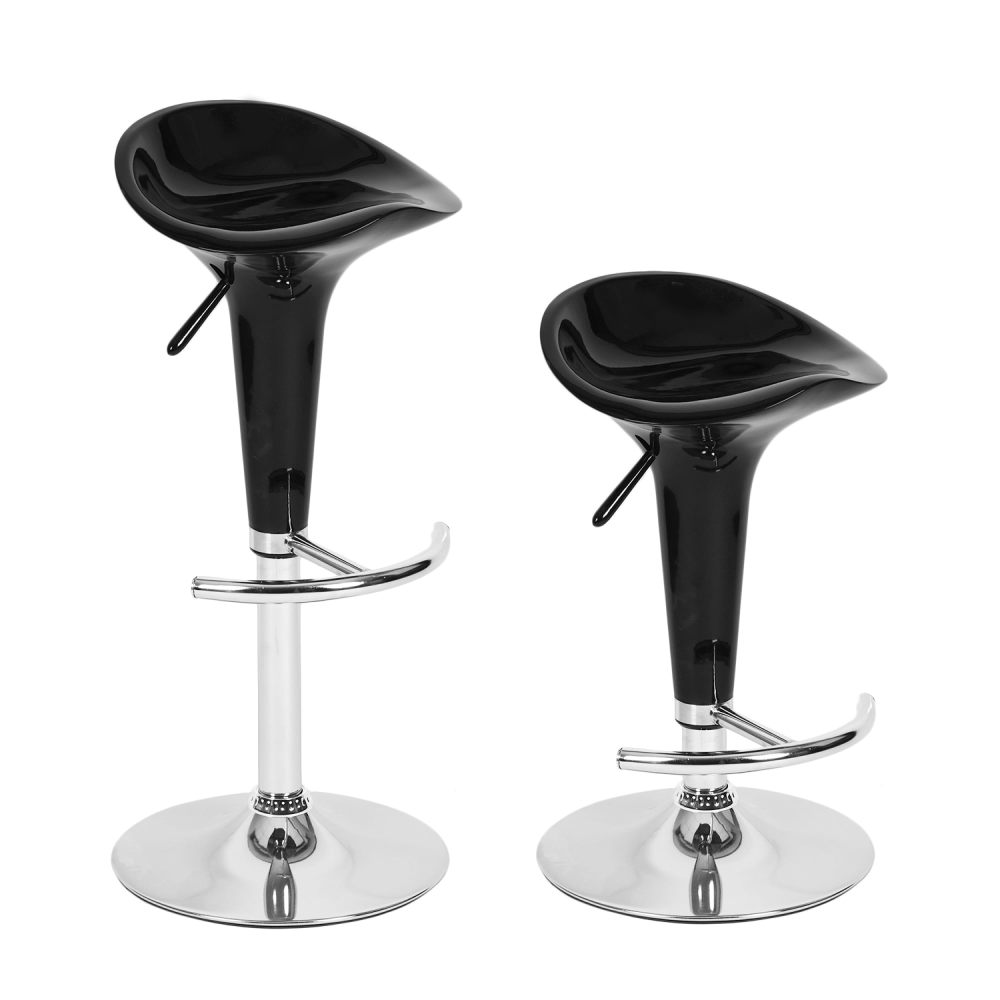 Set of 2 Swivel Bar Stools, Adjustable Height Bar Chairs with Metal ...