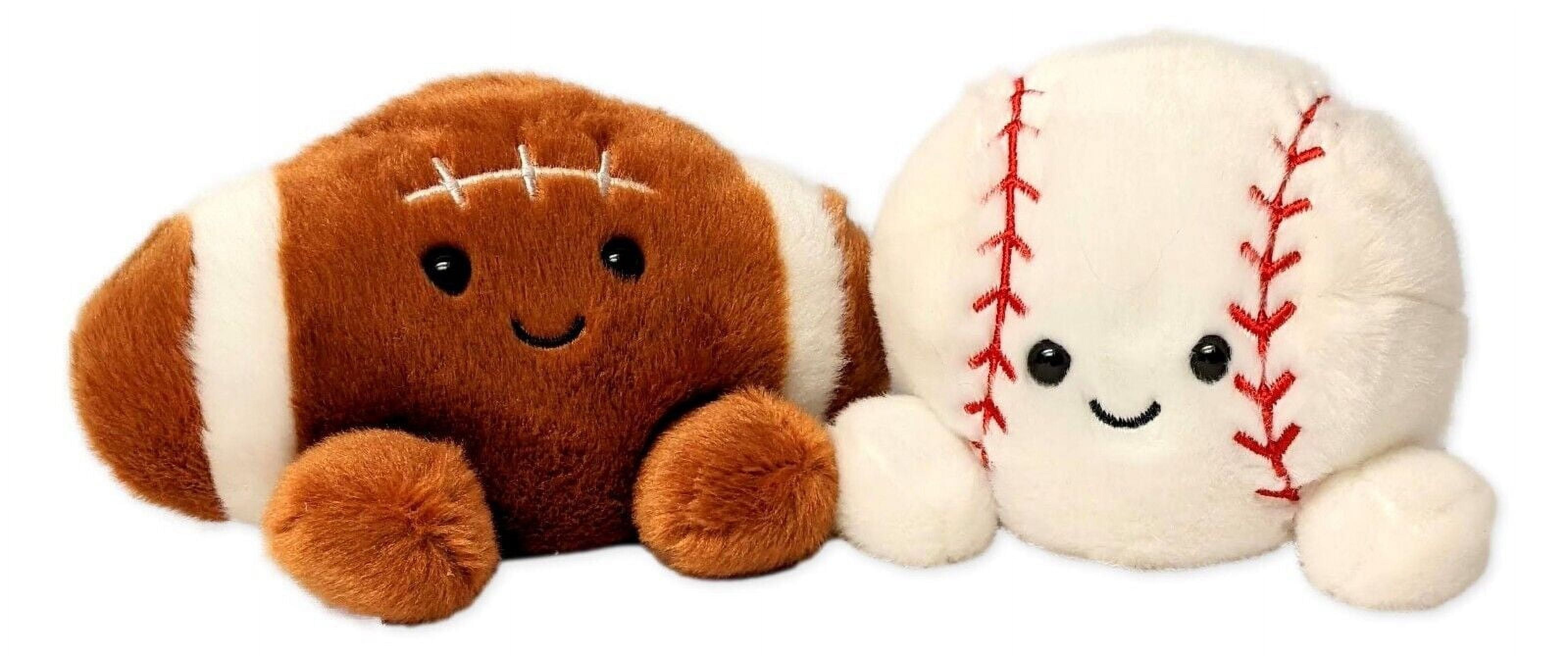 Set of 2 TACKLE FOOTBALL & SLUGGER BASEBALL Palm Pals 5" Stuffed Plush ...